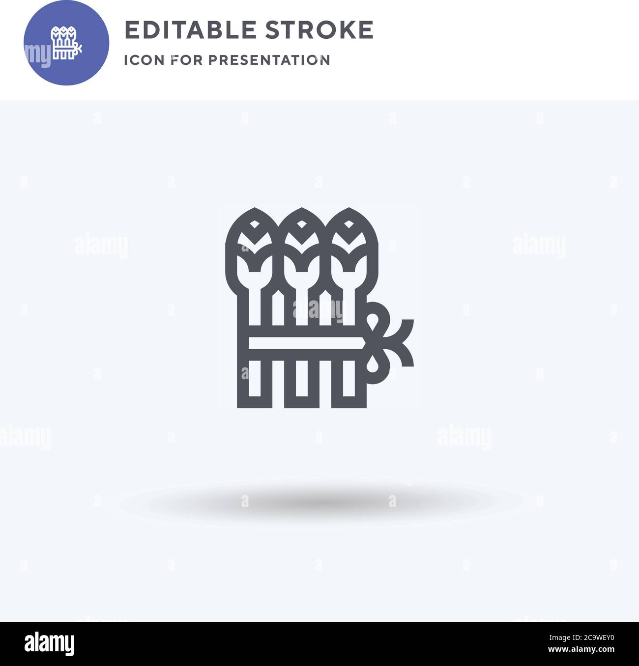 Spargel-Symbolvektor, gefülltes flaches Schild, solides Piktogramm ...