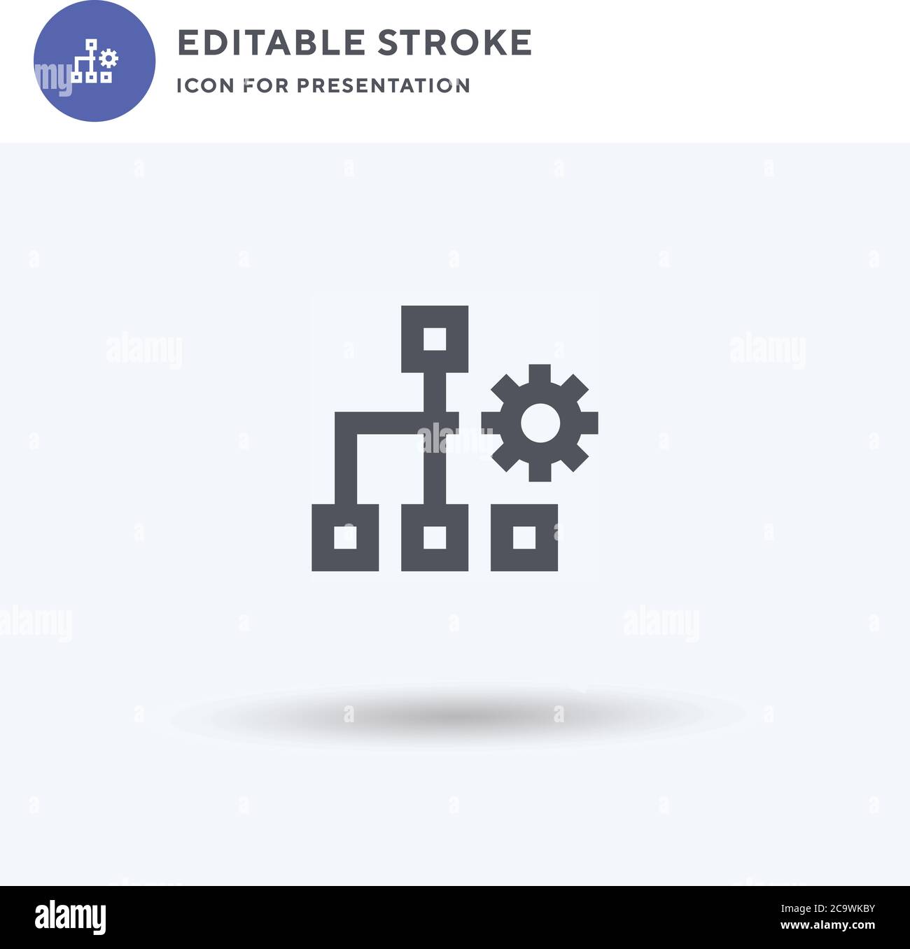 Workflow-Symbolvektor, gefülltes flaches Schild, solides Piktogramm ...