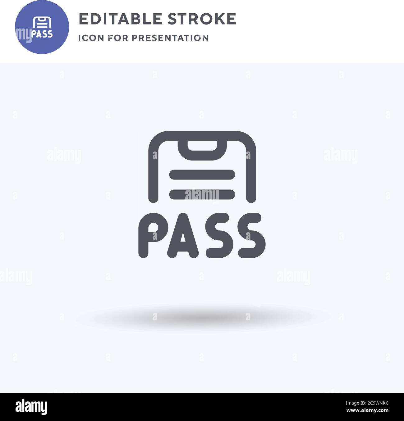 Pass-Test-Symbolvektor, gefülltes flaches Schild, solides Piktogramm ...