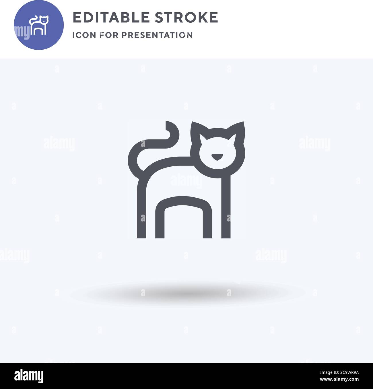 Katzensymbol-Vektor, gefülltes flaches Zeichen, solides Piktogramm ...