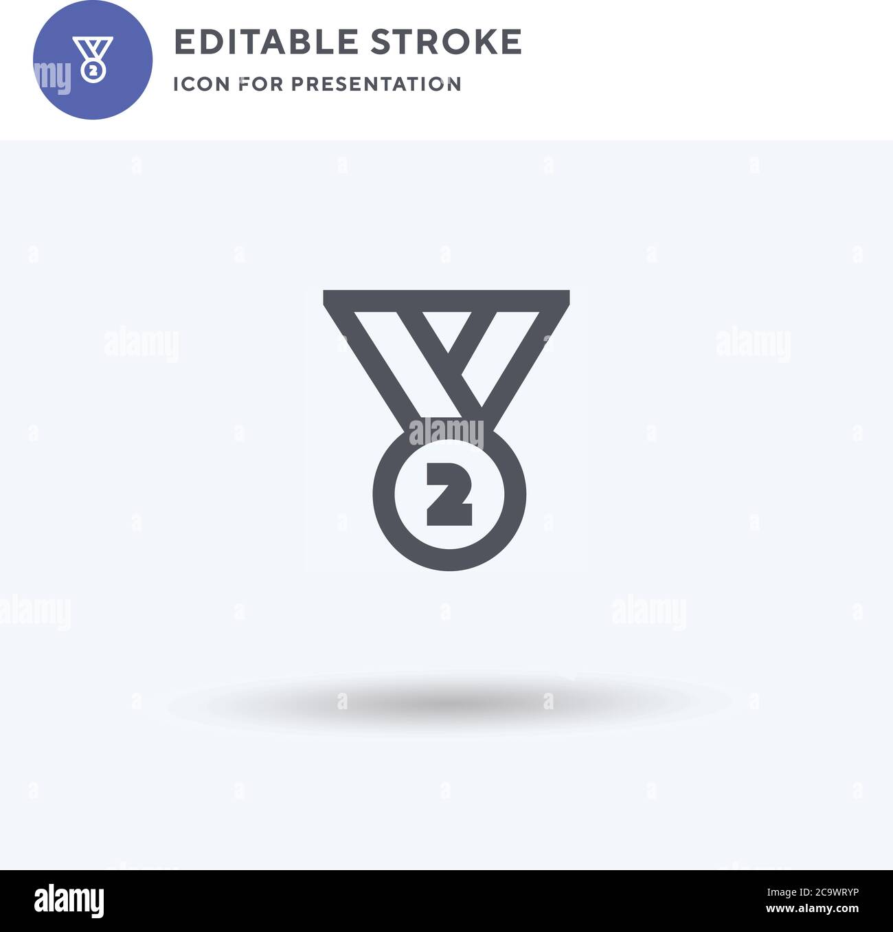 Zweiter Platz Symbolvektor, gefülltes flaches Zeichen, solides ...