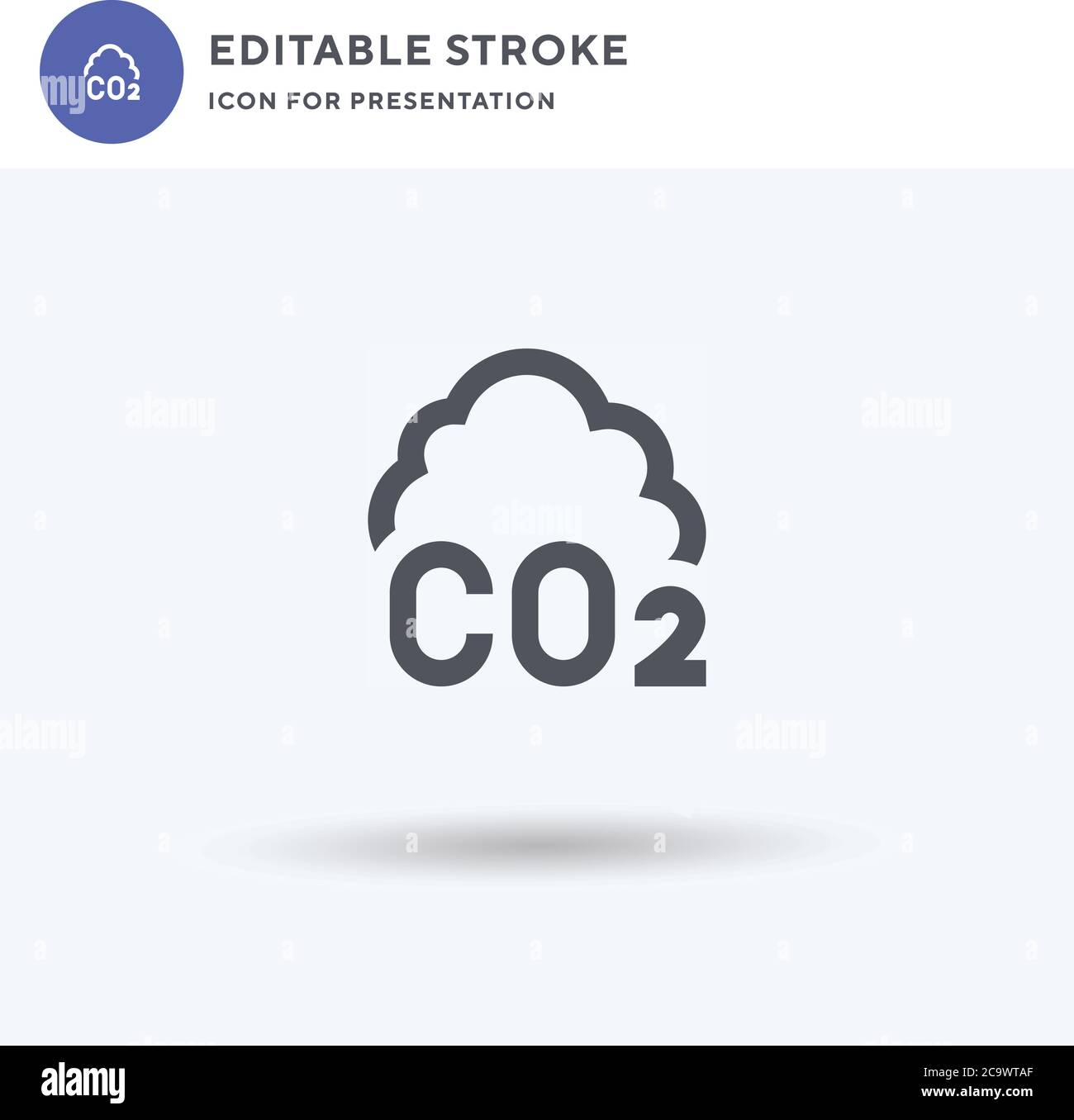 Co-Symbolvektor, gefülltes flaches Zeichen, solides Piktogramm isoliert ...