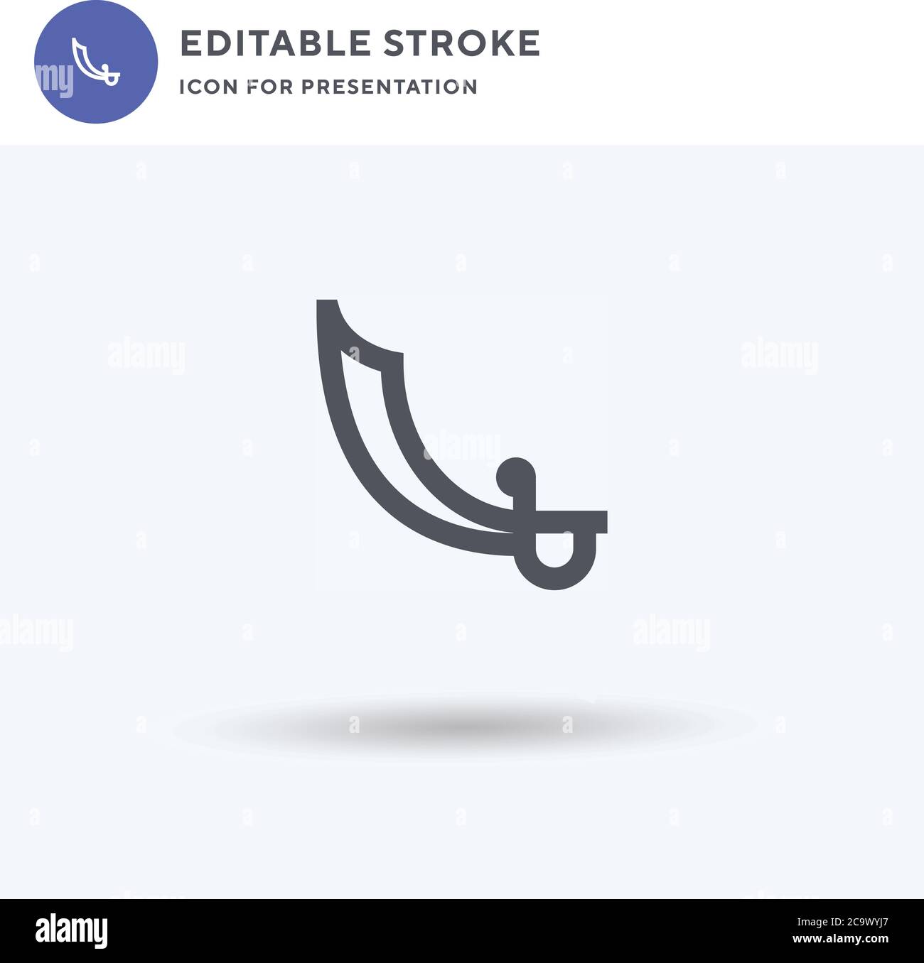 Sabre Icon Vektor, gefülltes flaches Zeichen, solides Piktogramm ...