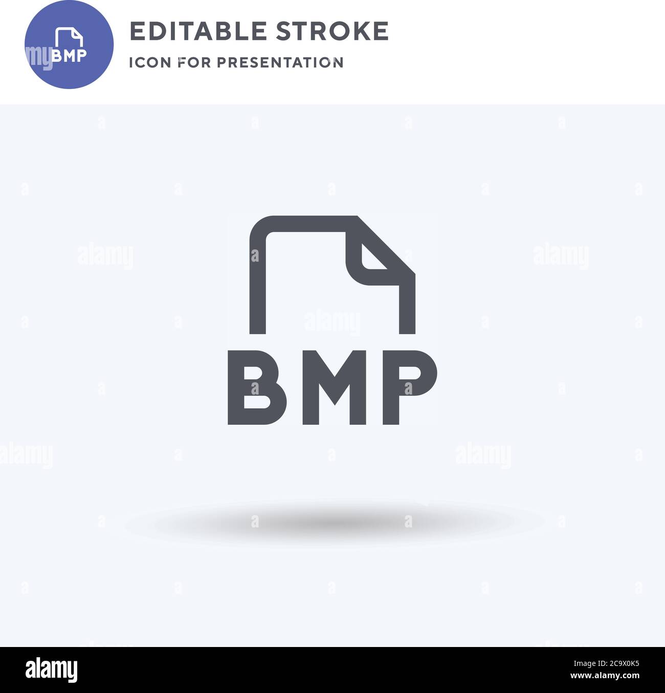 BMP-Symbolvektor, gefülltes flaches Zeichen, solides Piktogramm ...