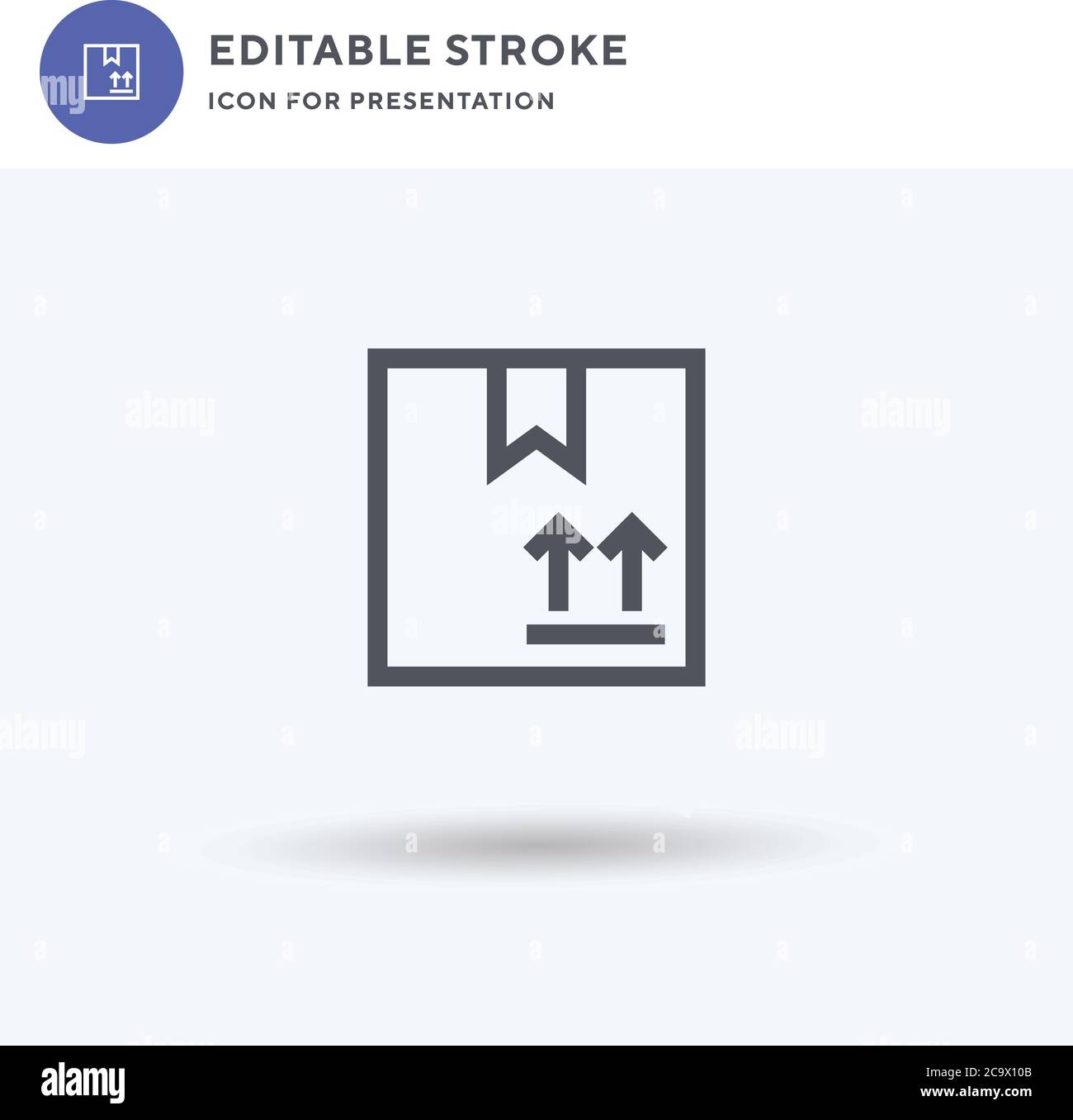 Paket-Symbolvektor, gefülltes flaches Zeichen, solides Piktogramm ...