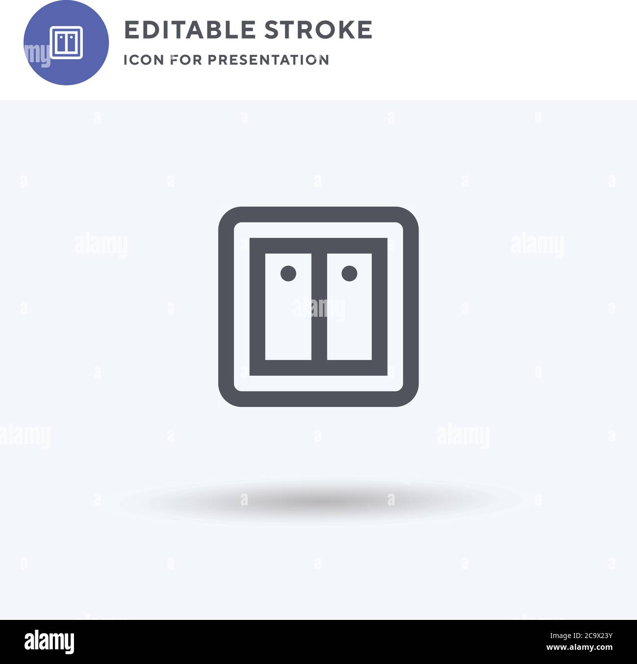 Light Switch Icon Vektor, gefülltes flaches Schild, solides Piktogramm ...