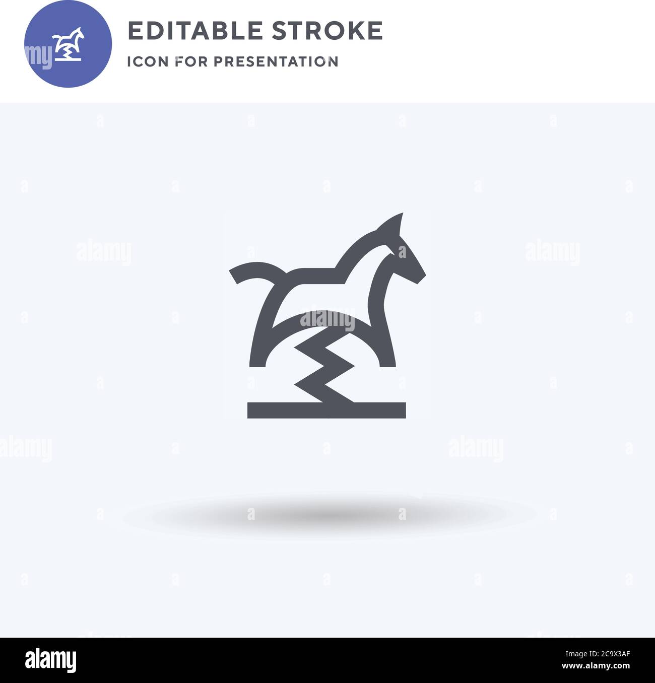 Spring Swing Horse Icon Vektor, gefülltes flaches Schild, solides ...