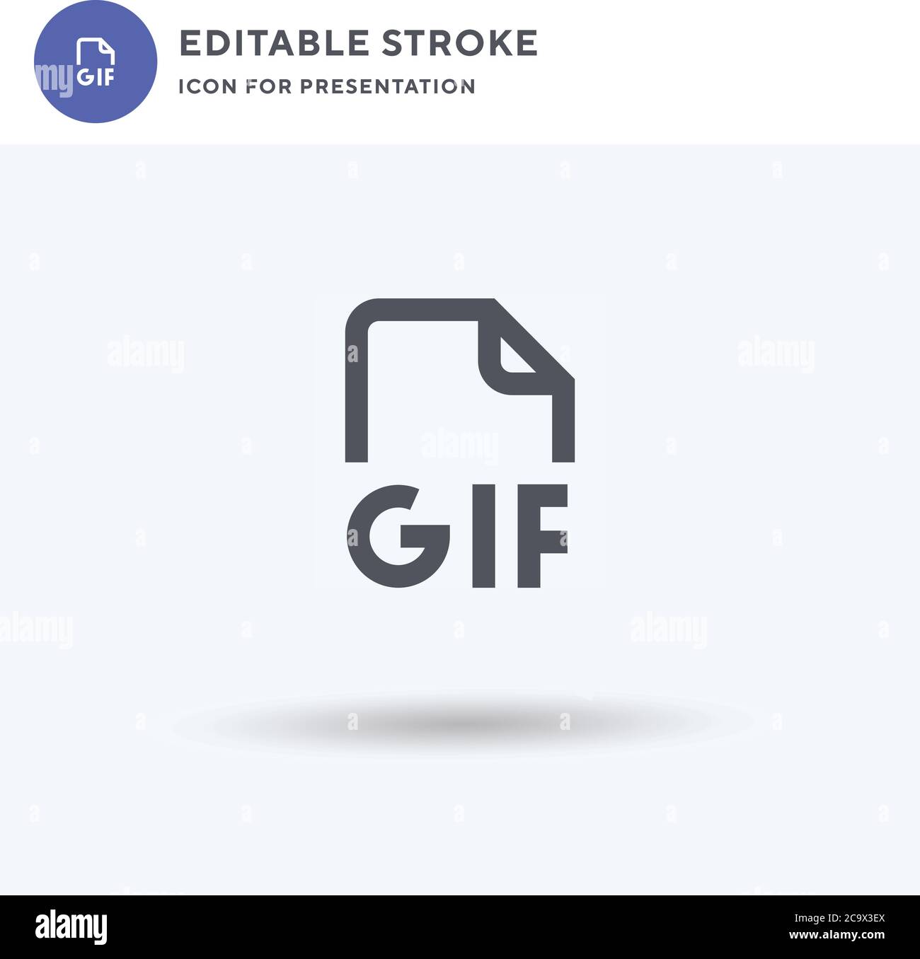 GIF-Symbolvektor, gefülltes flaches Zeichen, solides Piktogramm ...