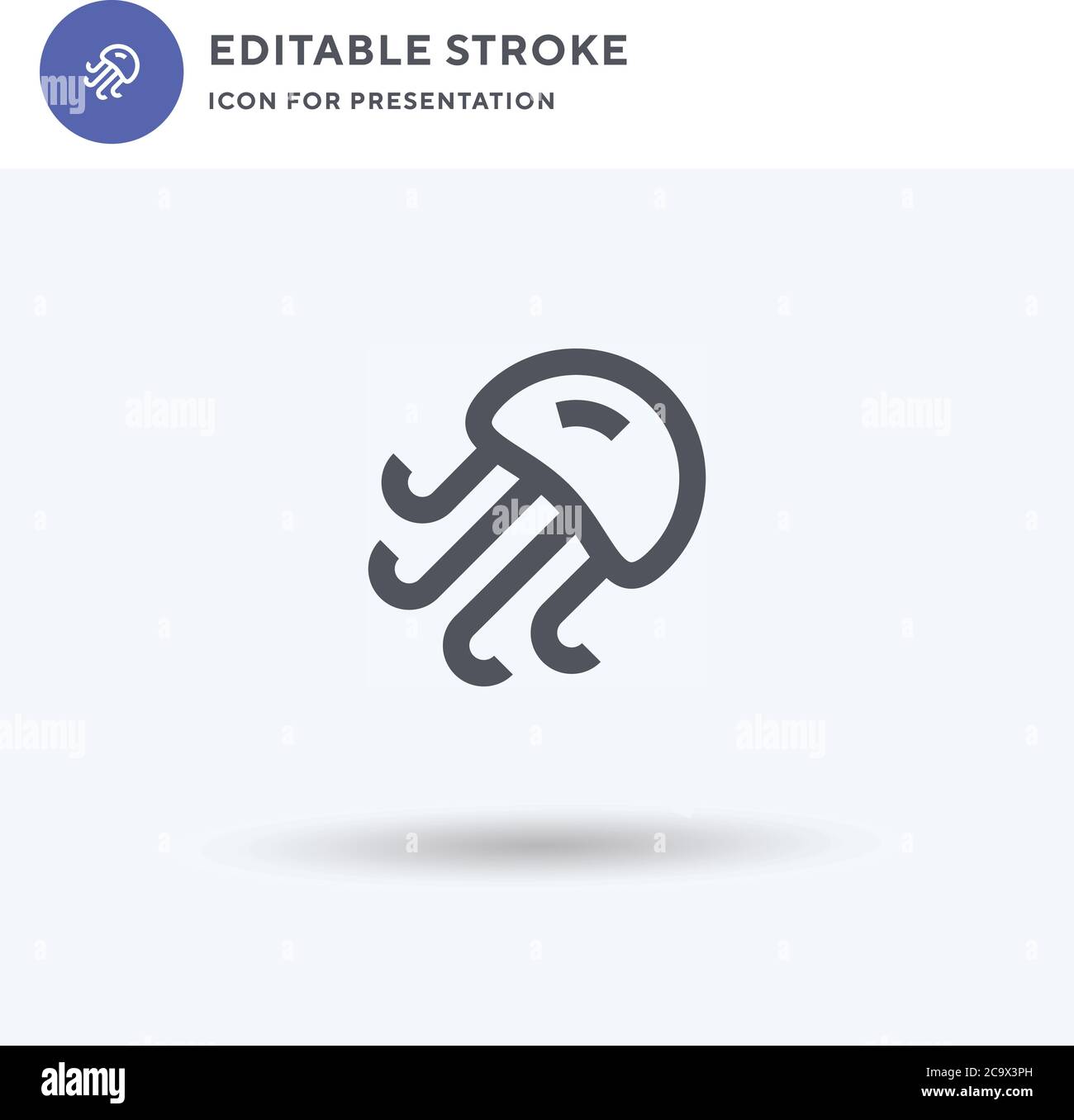 Quallen-Symbolvektor, gefülltes flaches Zeichen, solides Piktogramm ...