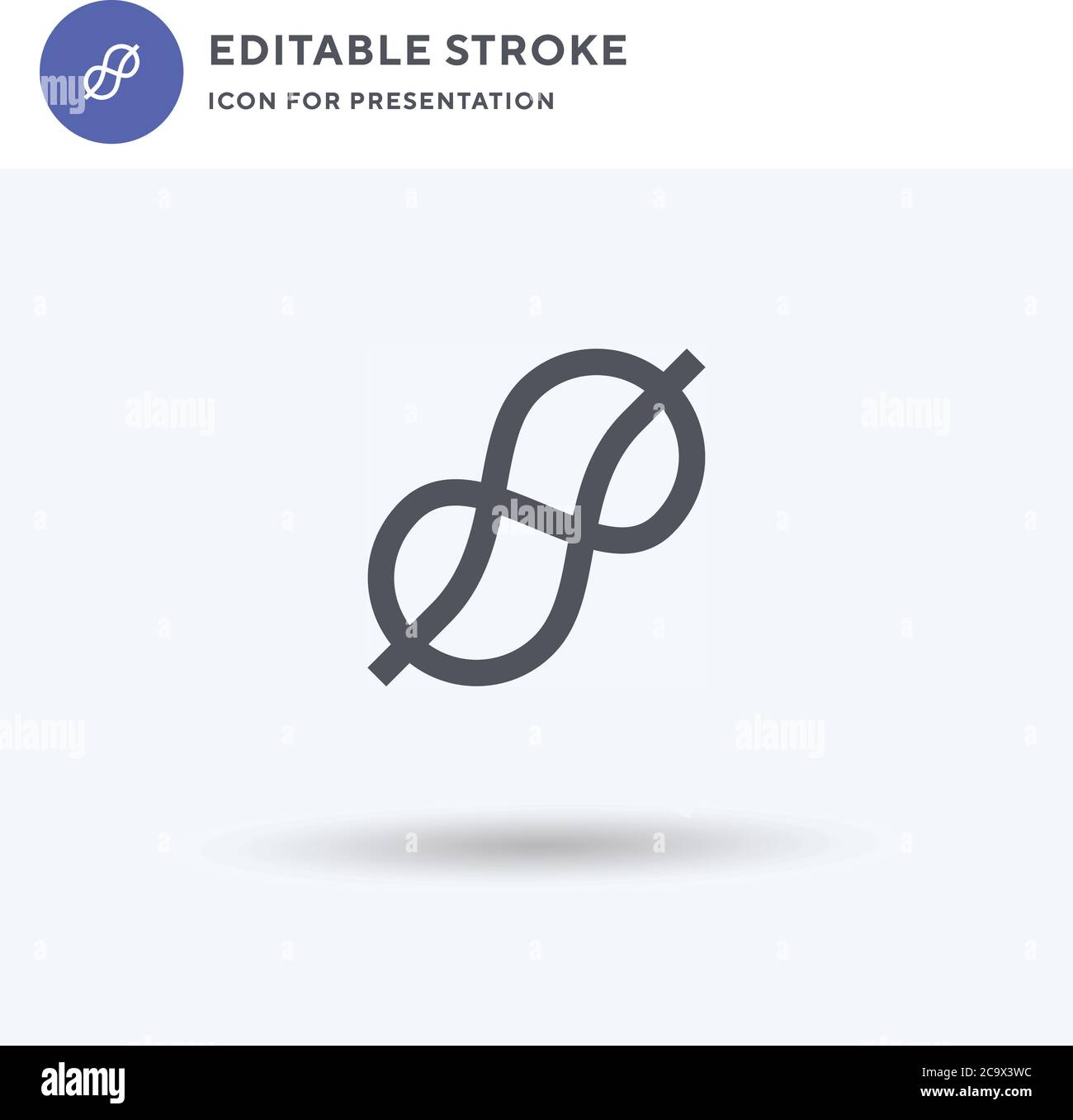 Reef Knot Icon Vektor, gefülltes flaches Zeichen, solides Piktogramm ...