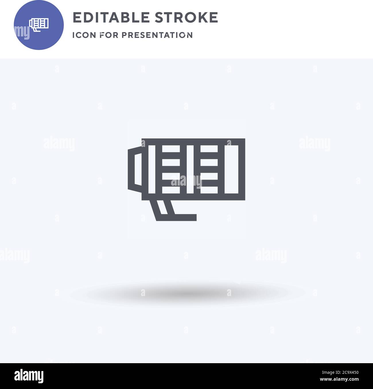 Telephoto Symbolvektor, gefülltes flaches Schild, solides Piktogramm ...