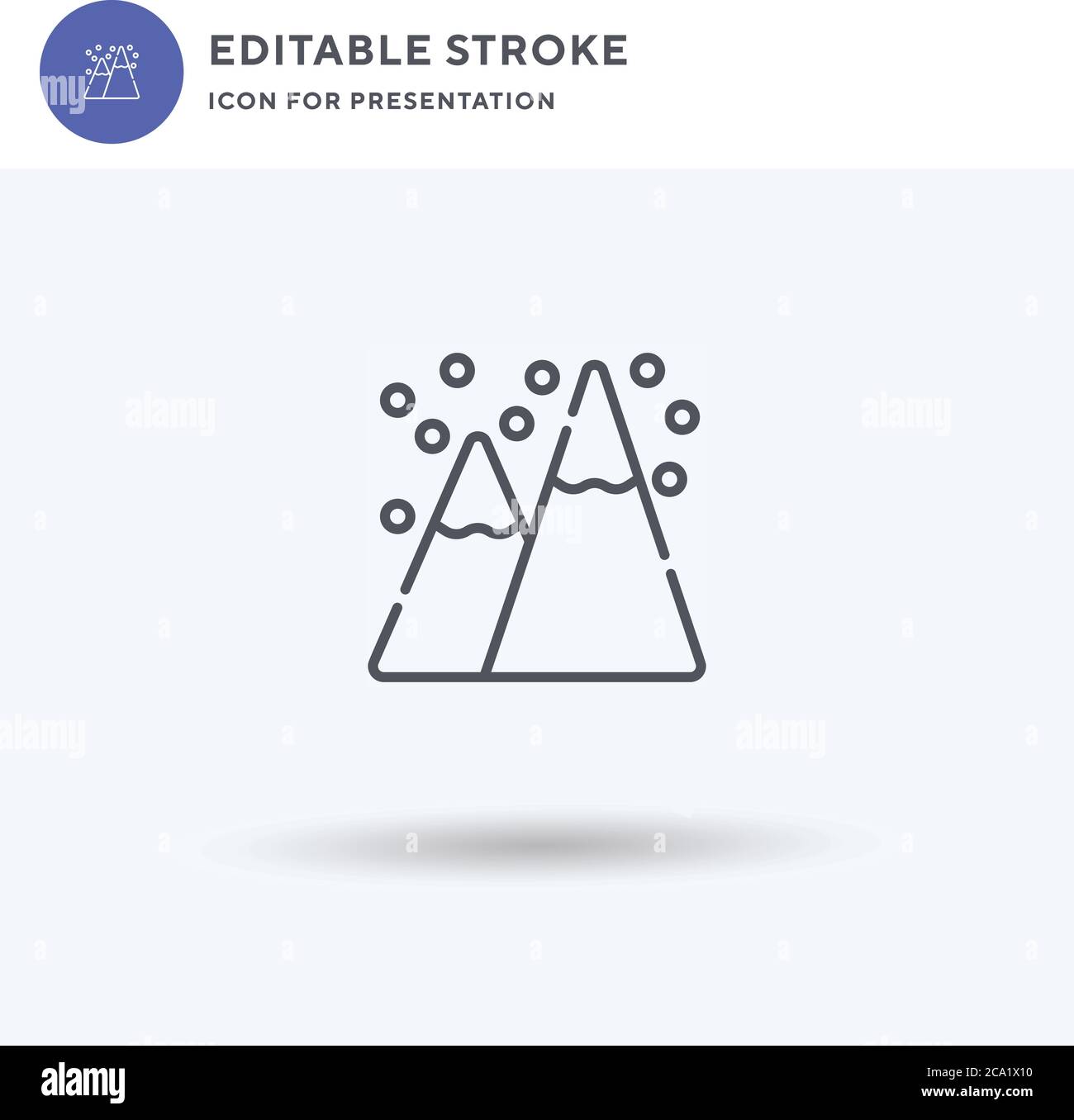 Berg-Icon-Vektor, gefülltes flaches Schild, solides Piktogramm isoliert ...