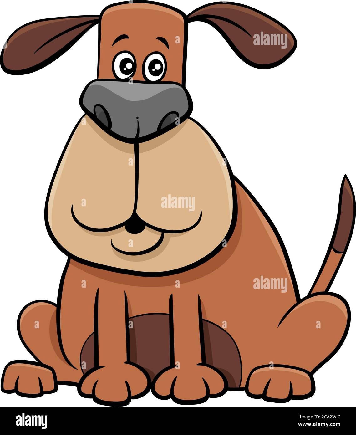 Cartoon Illustration von Lustig sitzen Hund Comic Tier Charakter Stock ...