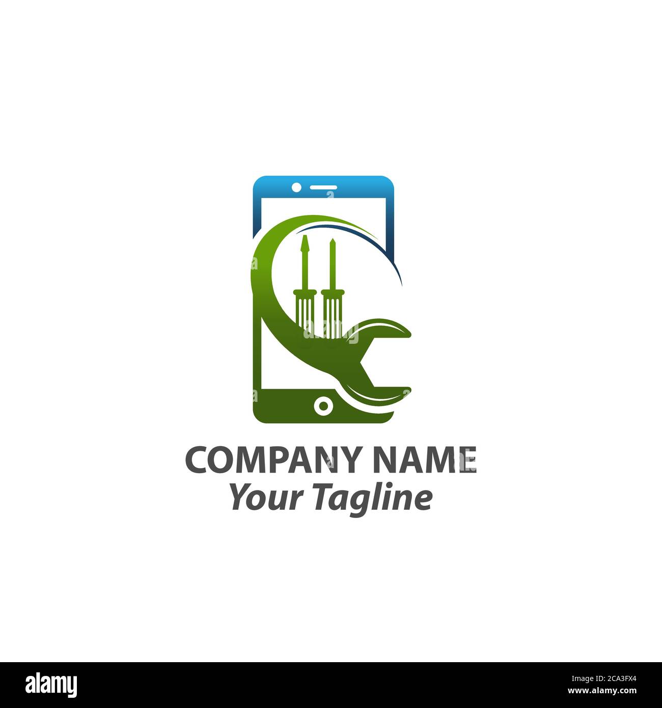 Mobile Reparatur Logo Design Vorlage, Schlüssel und Getriebe Symbol ...