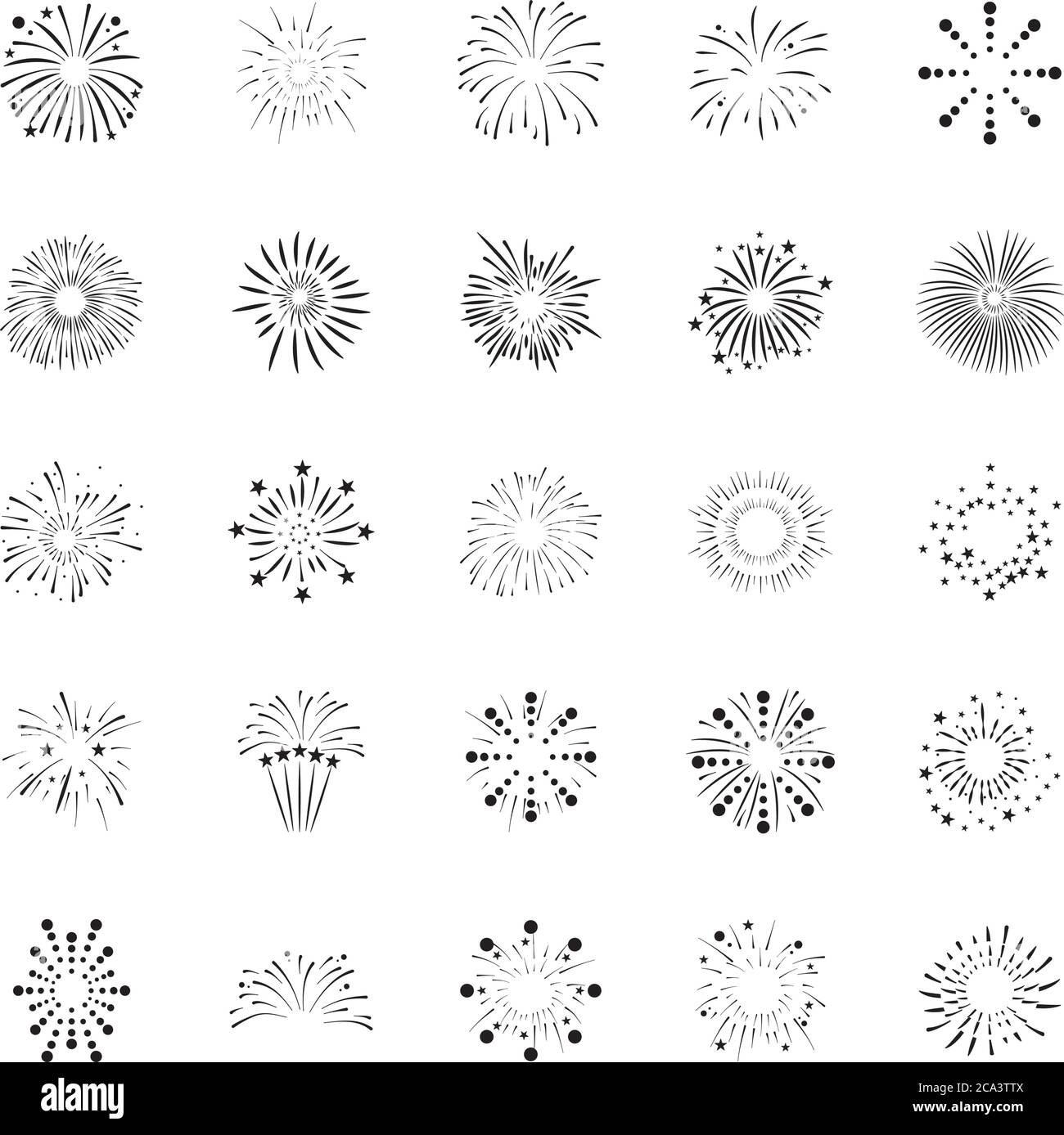 Feuerwerk Symbol auf weißem Hintergrund gesetzt, Silhouette Stil ...