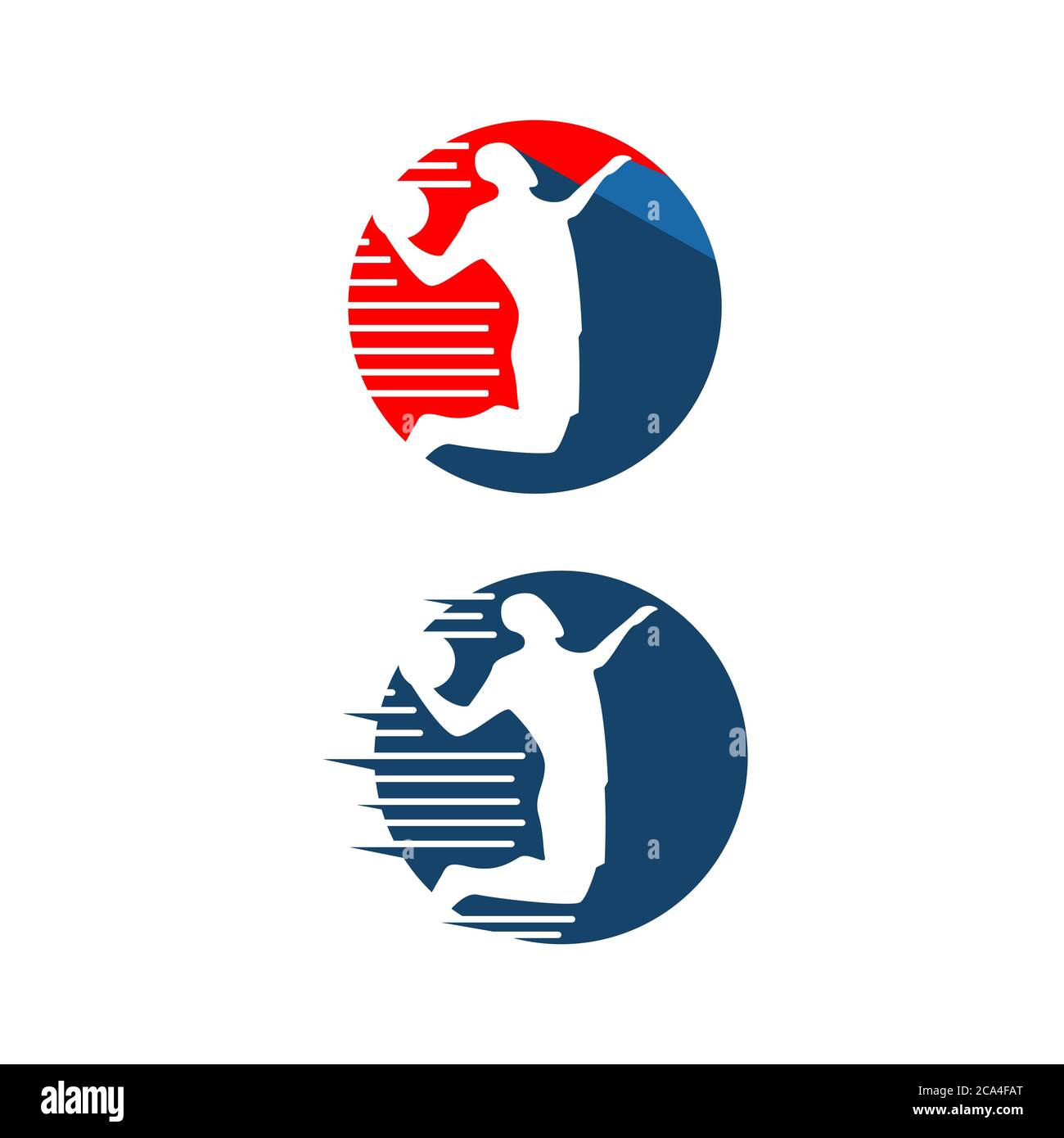 Handball Vektor Zeichen Logo. Abstrakte bunte Silhouette des Spielers ...