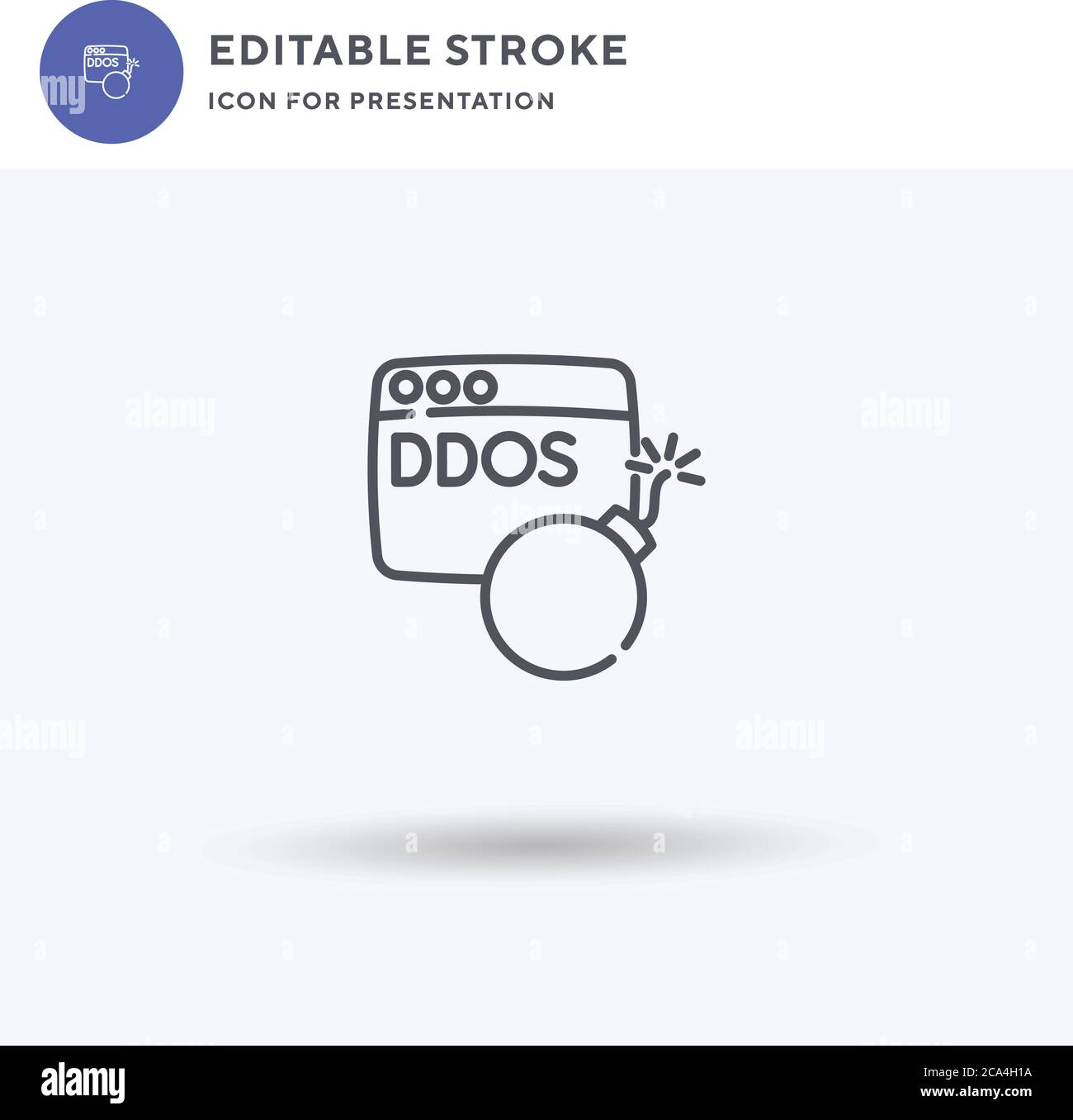 DDoS-Symbolvektor, gefülltes flaches Zeichen, solides Piktogramm ...