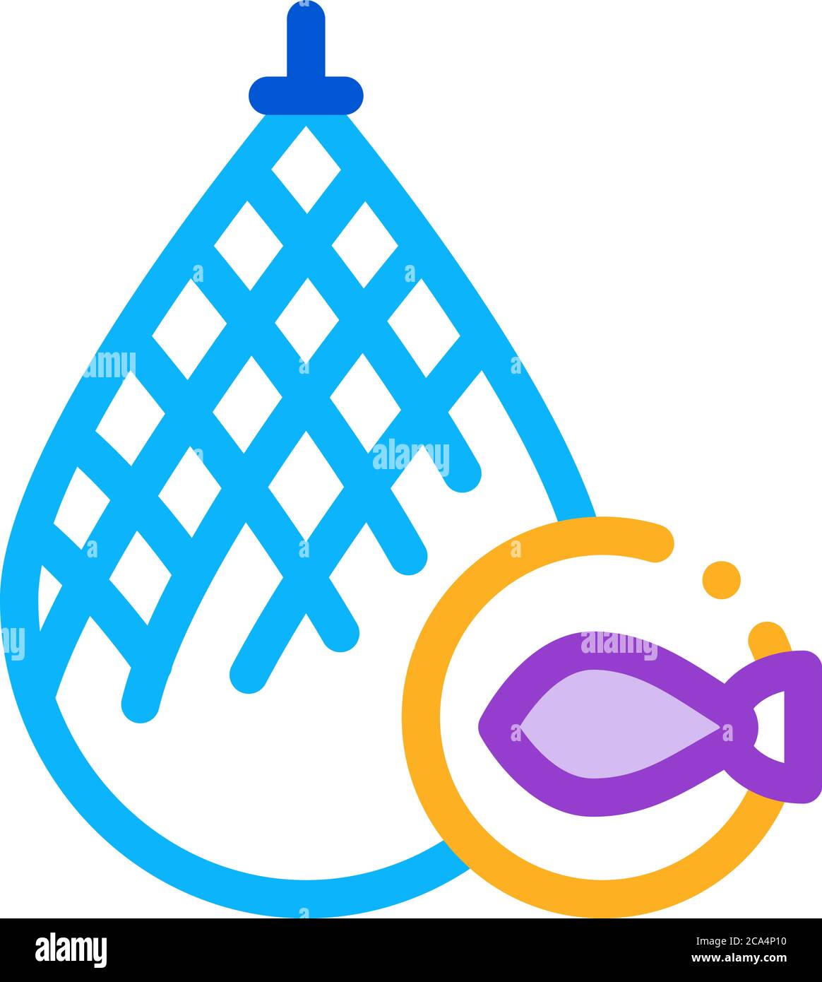 Fisch im Netz Symbol Vektor Umriss Illustration Stock-Vektorgrafik - Alamy