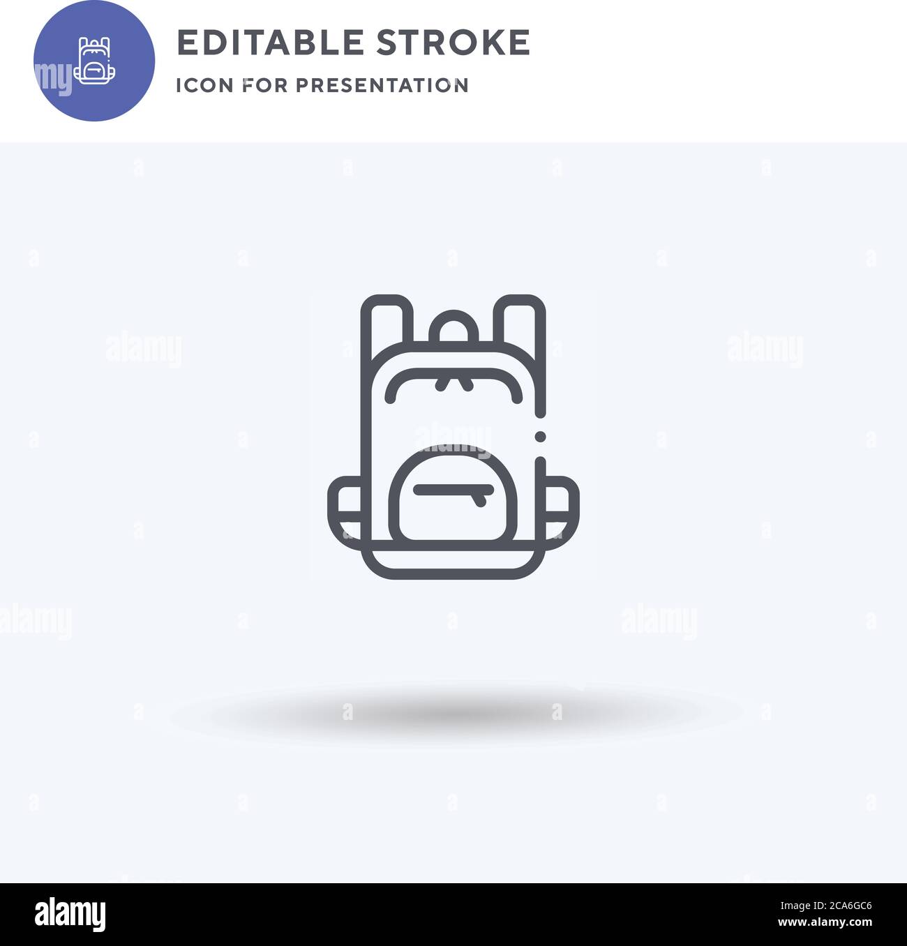 Rucksack-Symbolvektor, gefülltes flaches Schild, solides Piktogramm ...