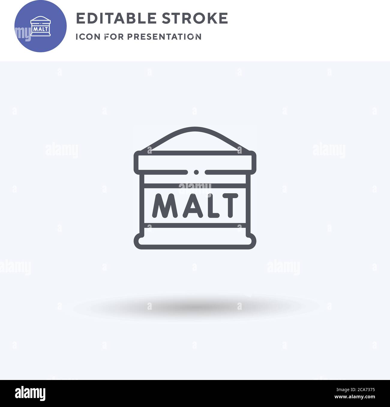 Malz-Symbolvektor, gefülltes flaches Schild, solides Piktogramm ...