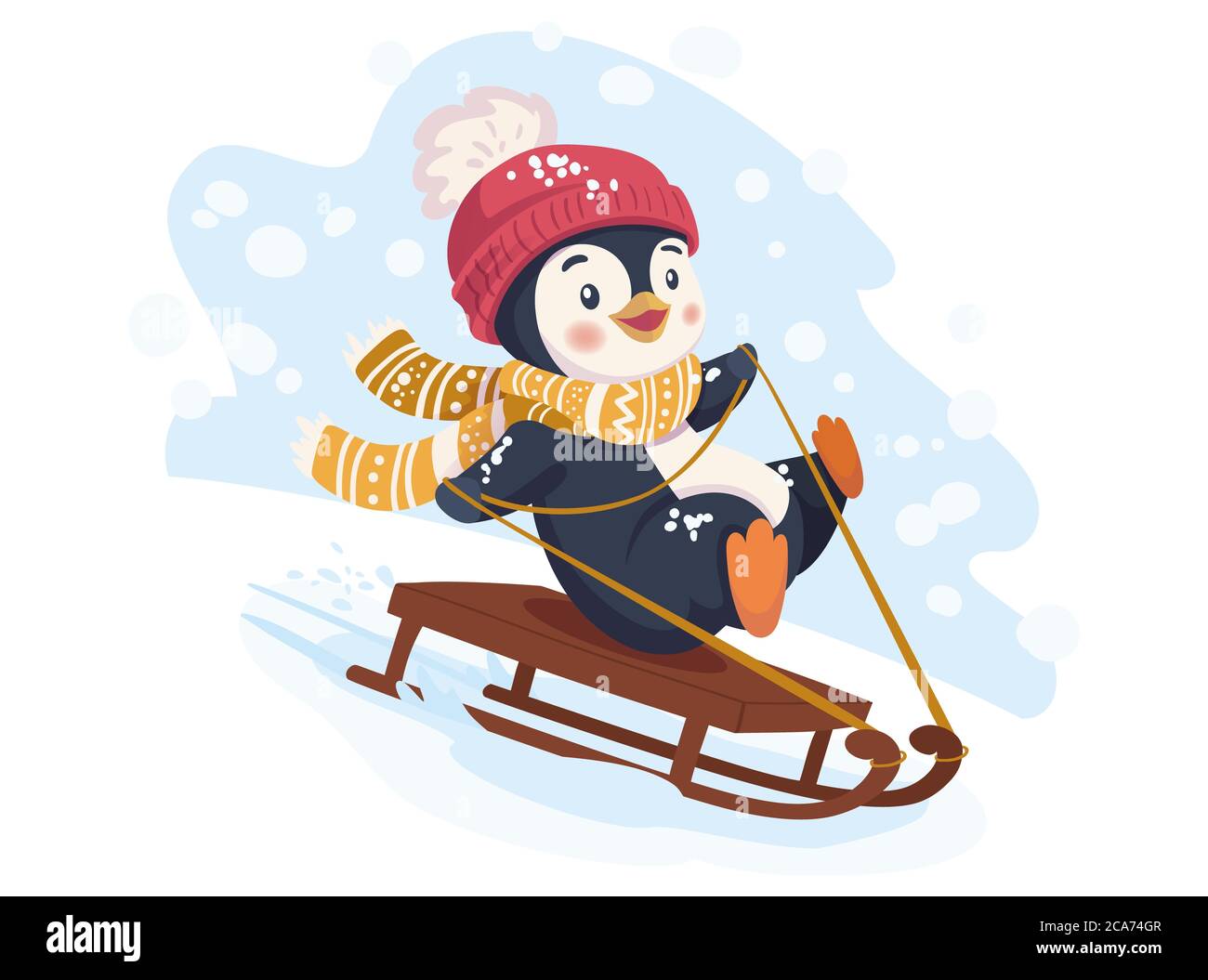Penguin sledding Ausgeschnittene Stockfotos und -bilder - Alamy