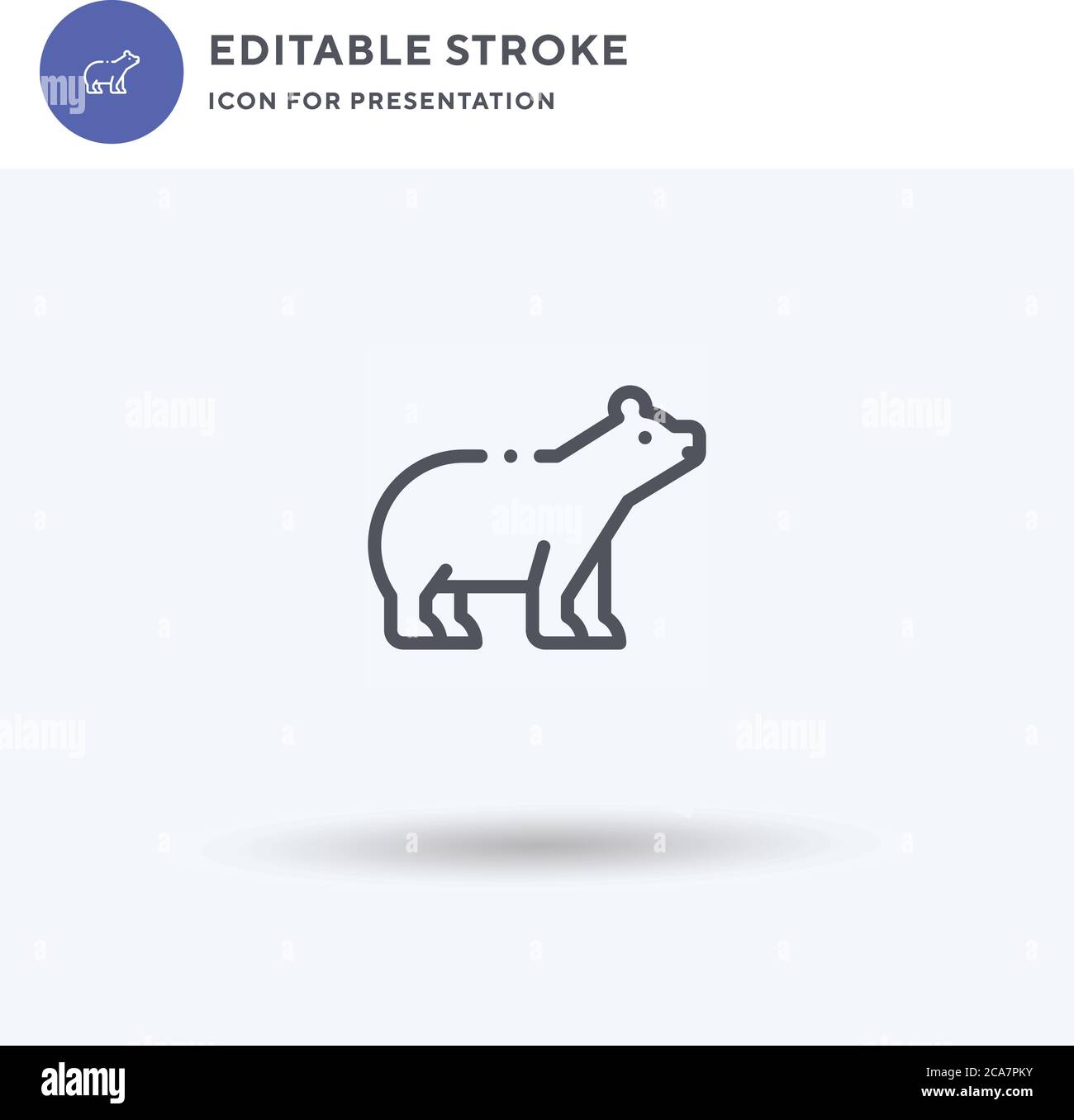 Eisbär-Symbolvektor, gefülltes flaches Zeichen, solides Piktogramm ...