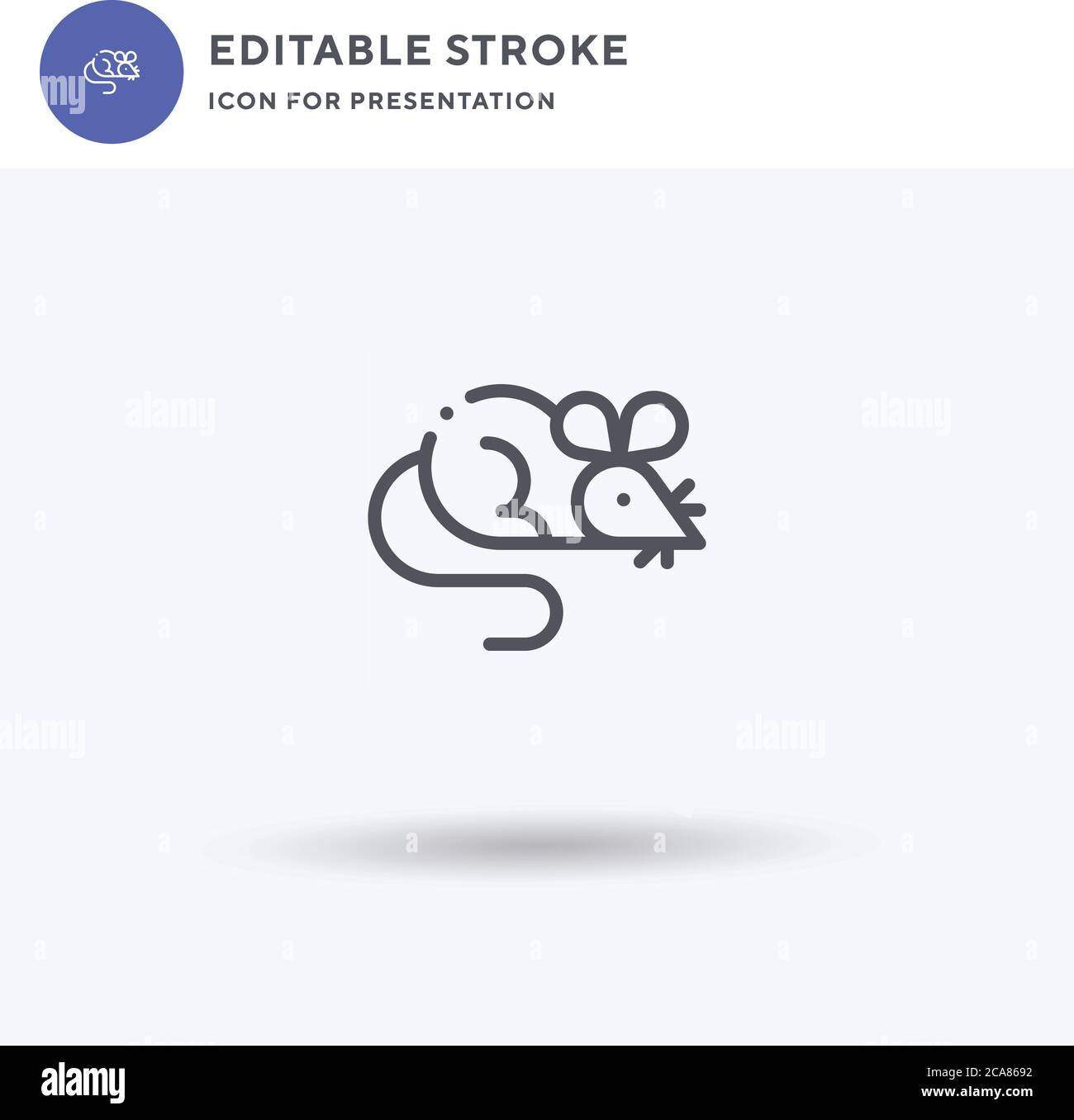 Maus-Symbolvektor, gefülltes flaches Zeichen, solides Piktogramm ...