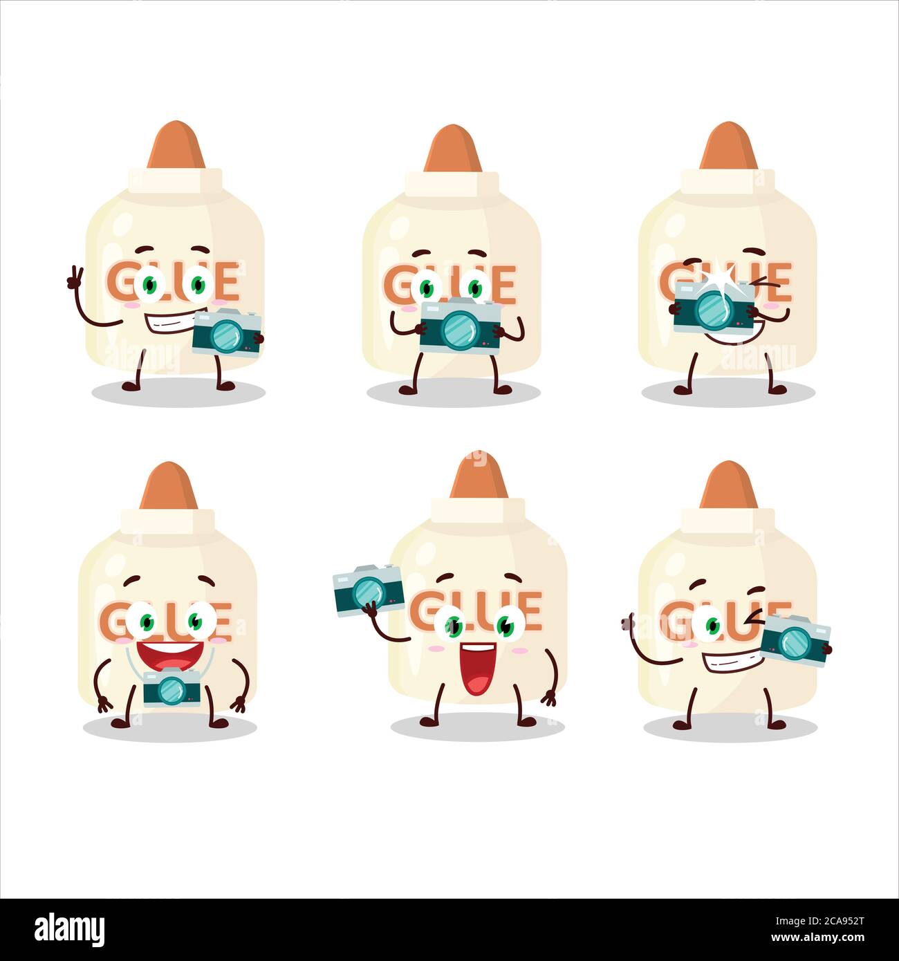 Fotograf Beruf Emoticon mit Kleber Cartoon-Charakter Stock-Vektorgrafik ...