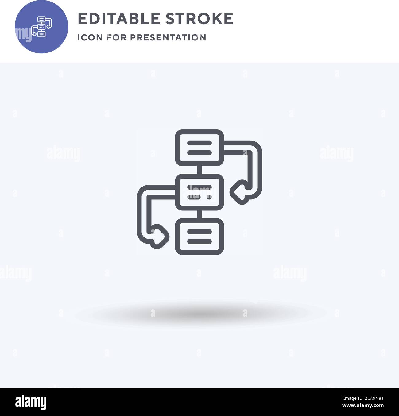 Workflow-Symbolvektor, gefülltes flaches Schild, solides Piktogramm ...