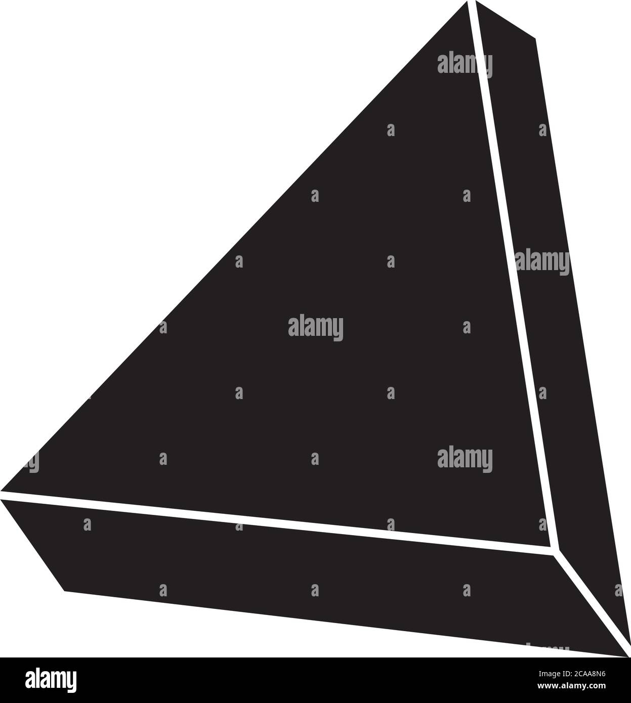 Geometrische Formen Konzept, 3d-Dreieck-Symbol auf weißem Hintergrund ...