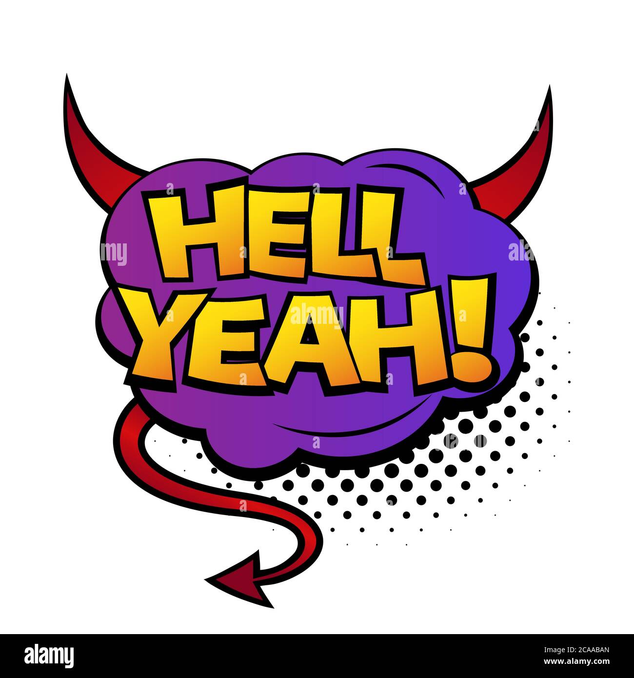 Comic Lettering Hell Yeah. Comic Sprechblase mit emotionalem Text Hell ...