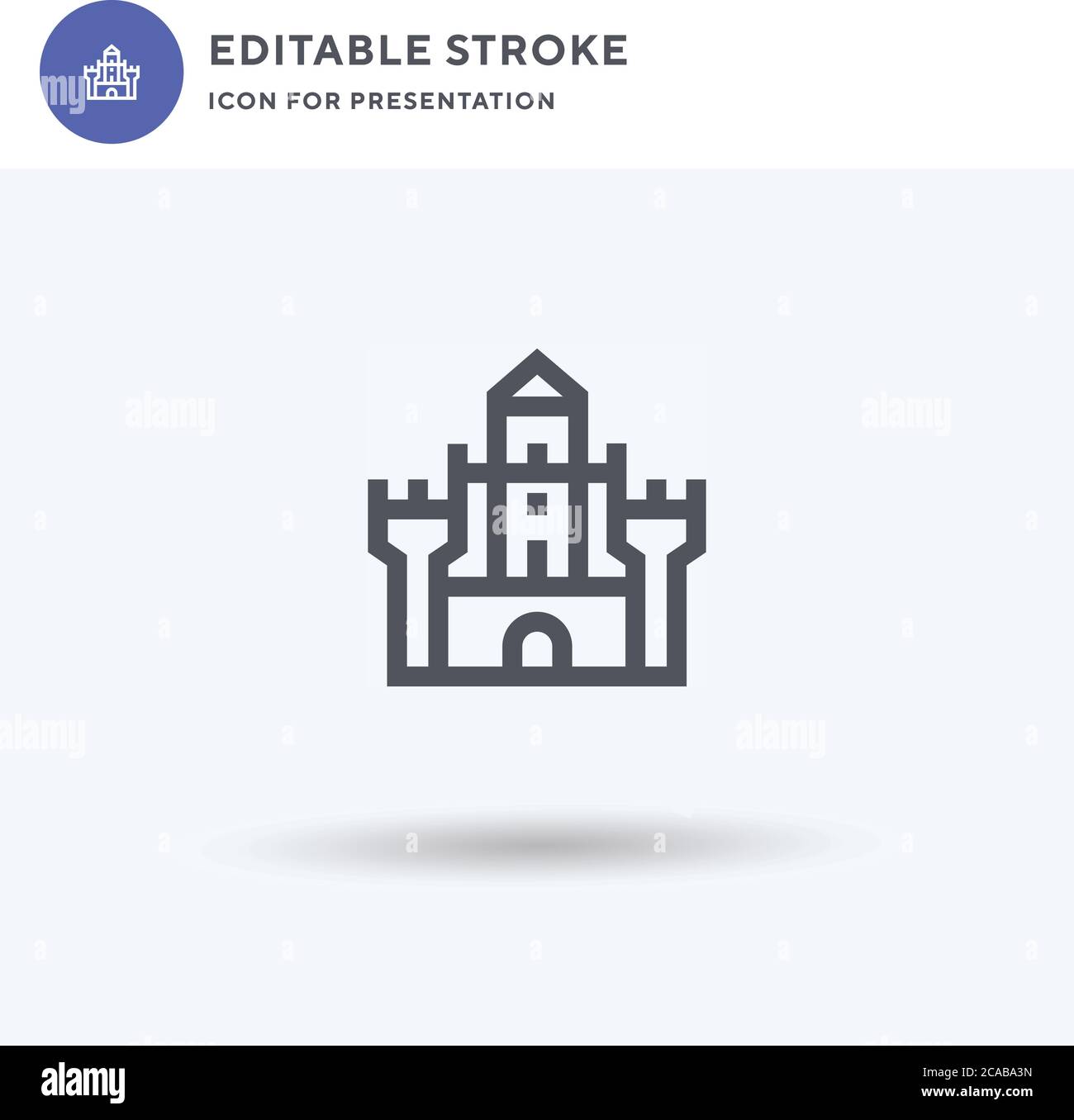 Burg-Symbol-Vektor, gefüllt flache Zeichen, solide Piktogramm isoliert ...