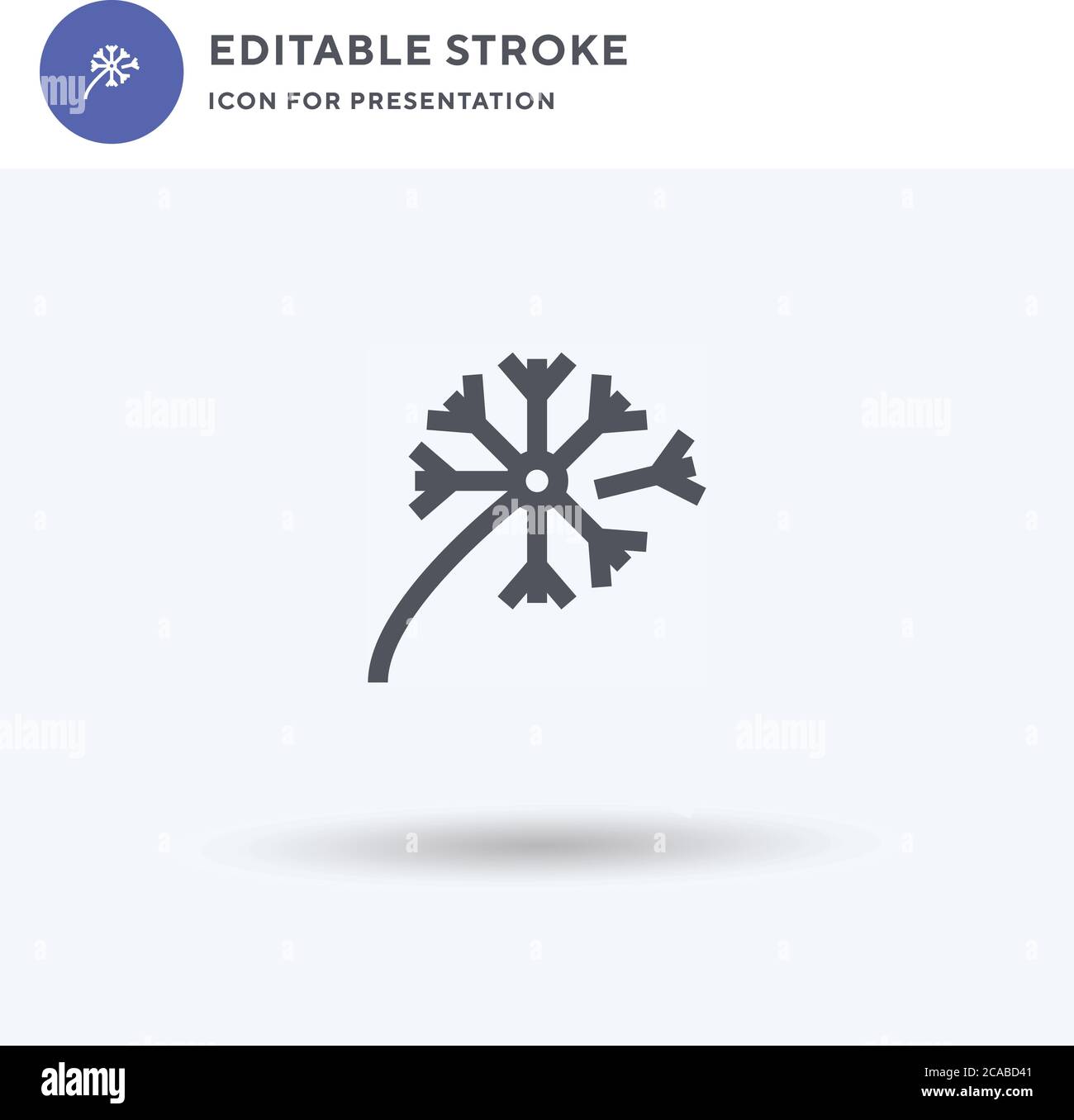 Löwenzahn-Symbolvektor, gefülltes flaches Zeichen, solides Piktogramm ...