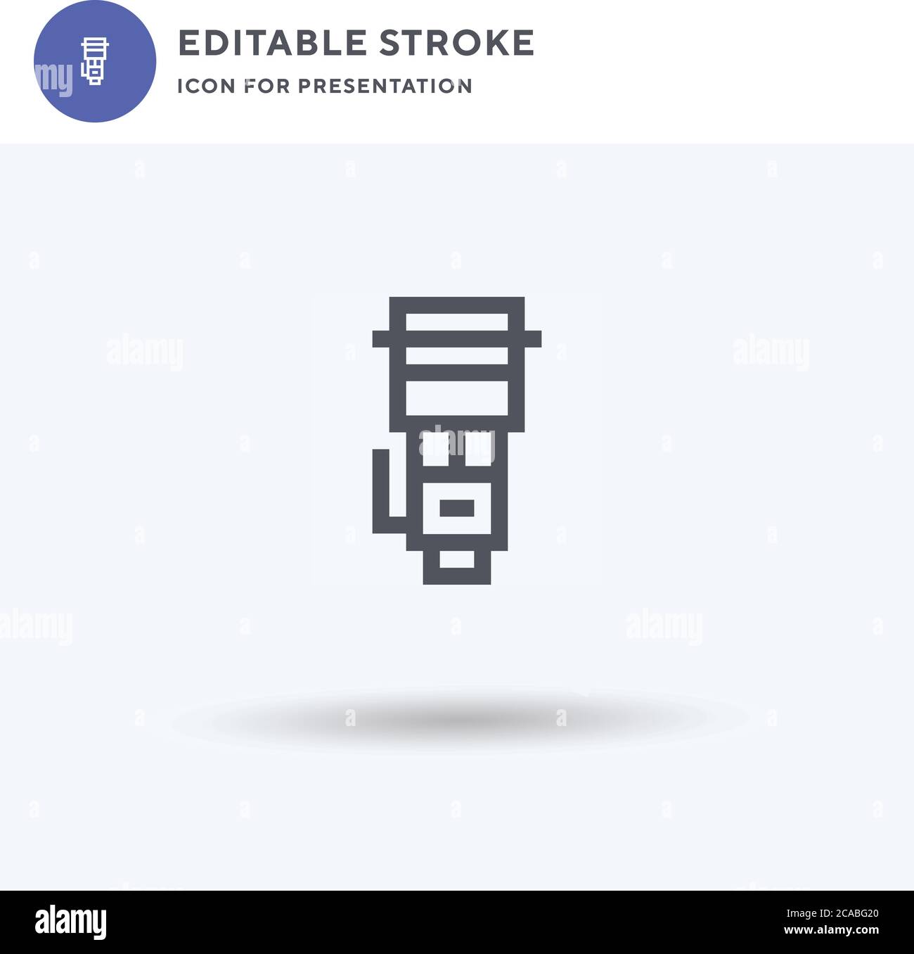 Telephoto Symbolvektor, gefülltes flaches Schild, solides Piktogramm ...