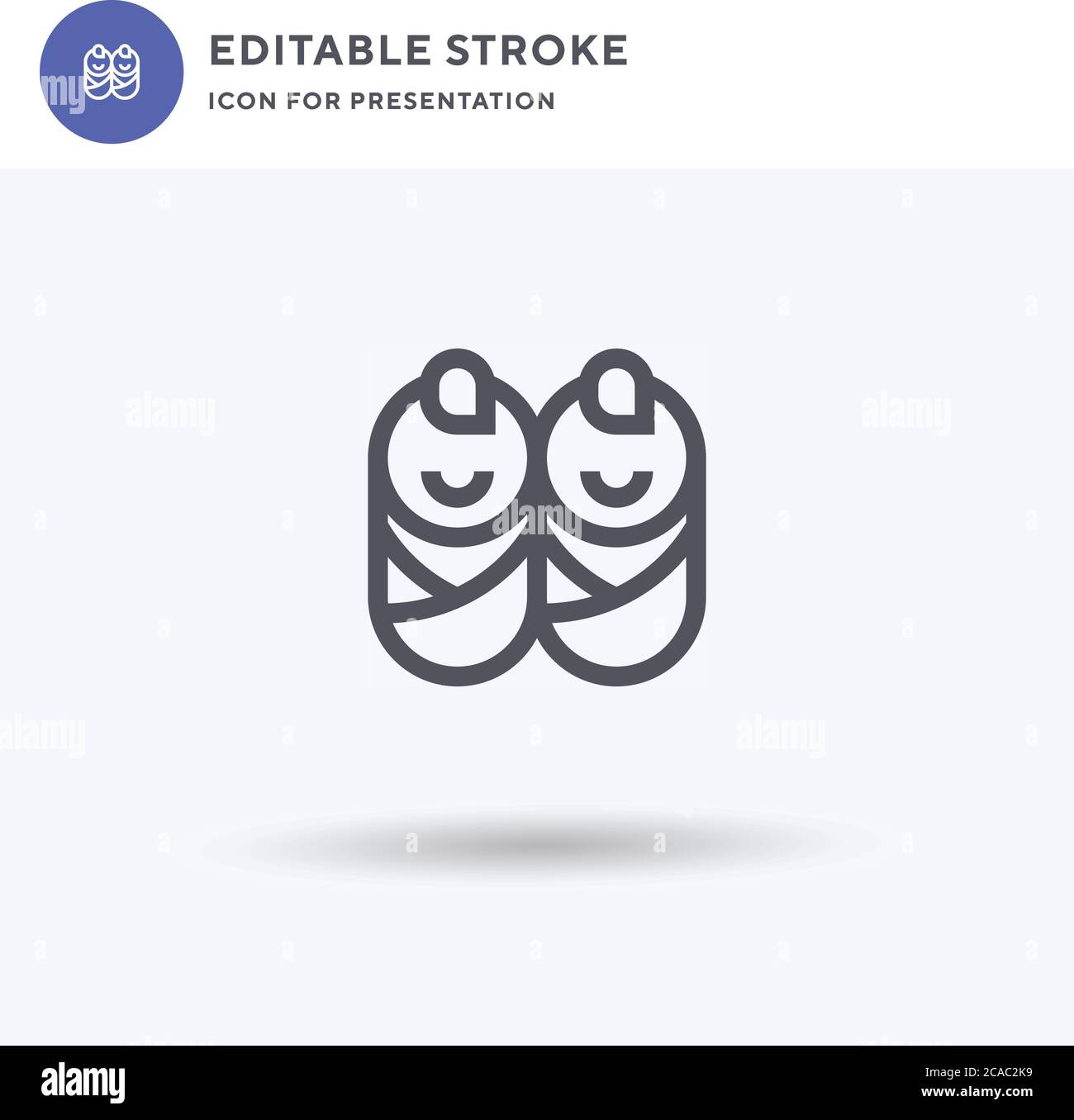 Zwillinge-Symbolvektor, gefülltes flaches Zeichen, solides Piktogramm ...