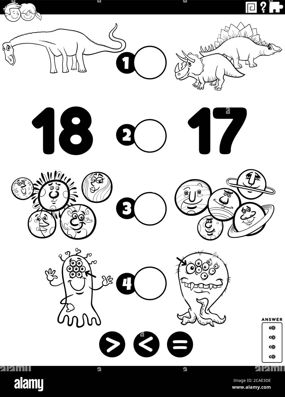 Cartoon Illustration von Educational Mathematical Puzzle Spiel von ...