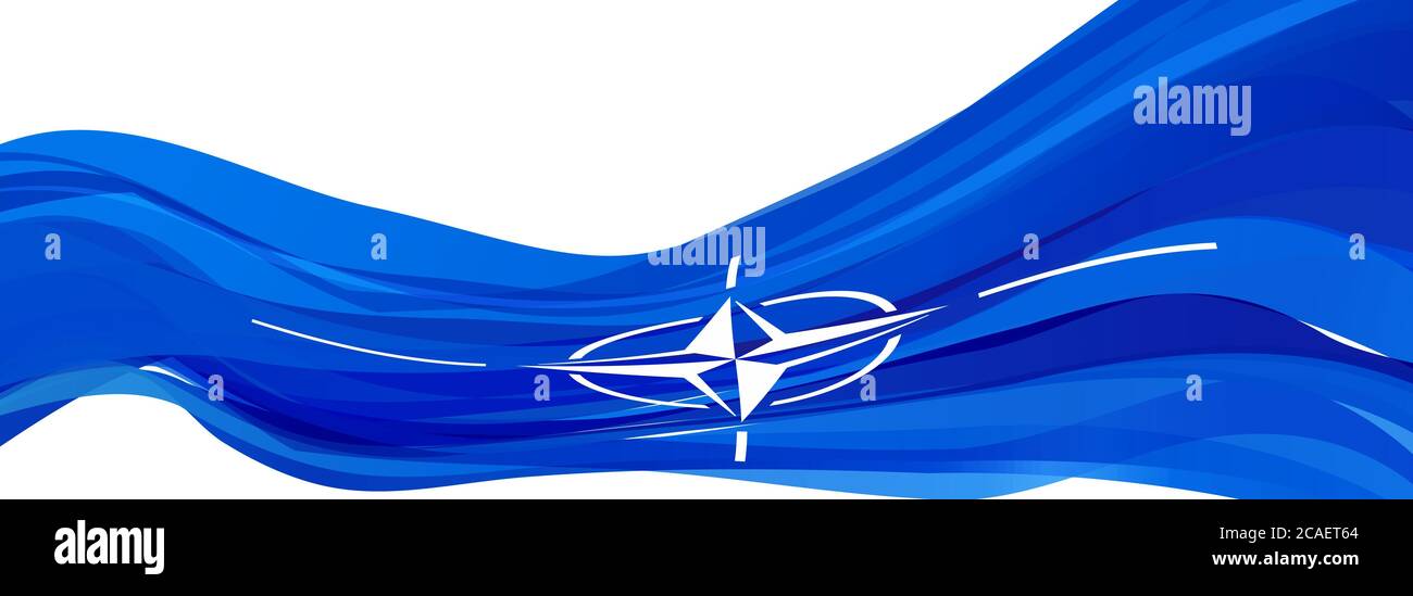 Flagge der NATO, blau mit einem weißen Stern Flagge North Atlantic ...