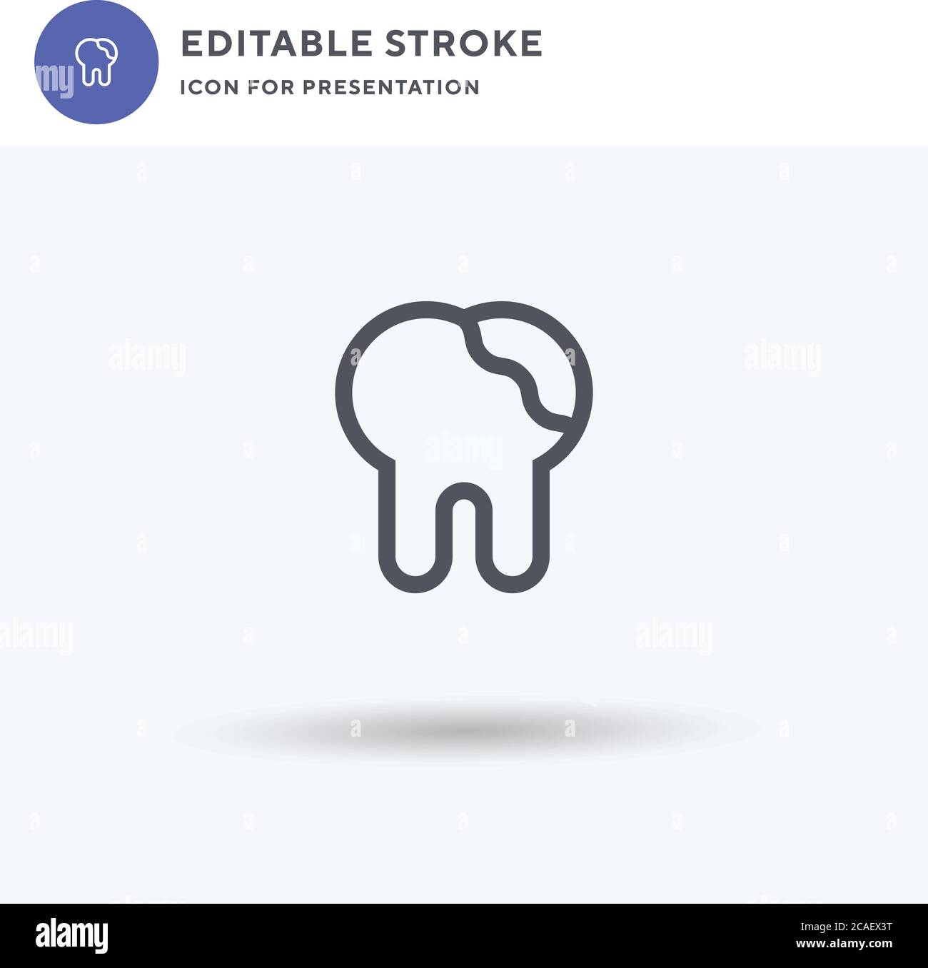 Zahn-Symbolvektor, gefülltes flaches Schild, solides Piktogramm ...