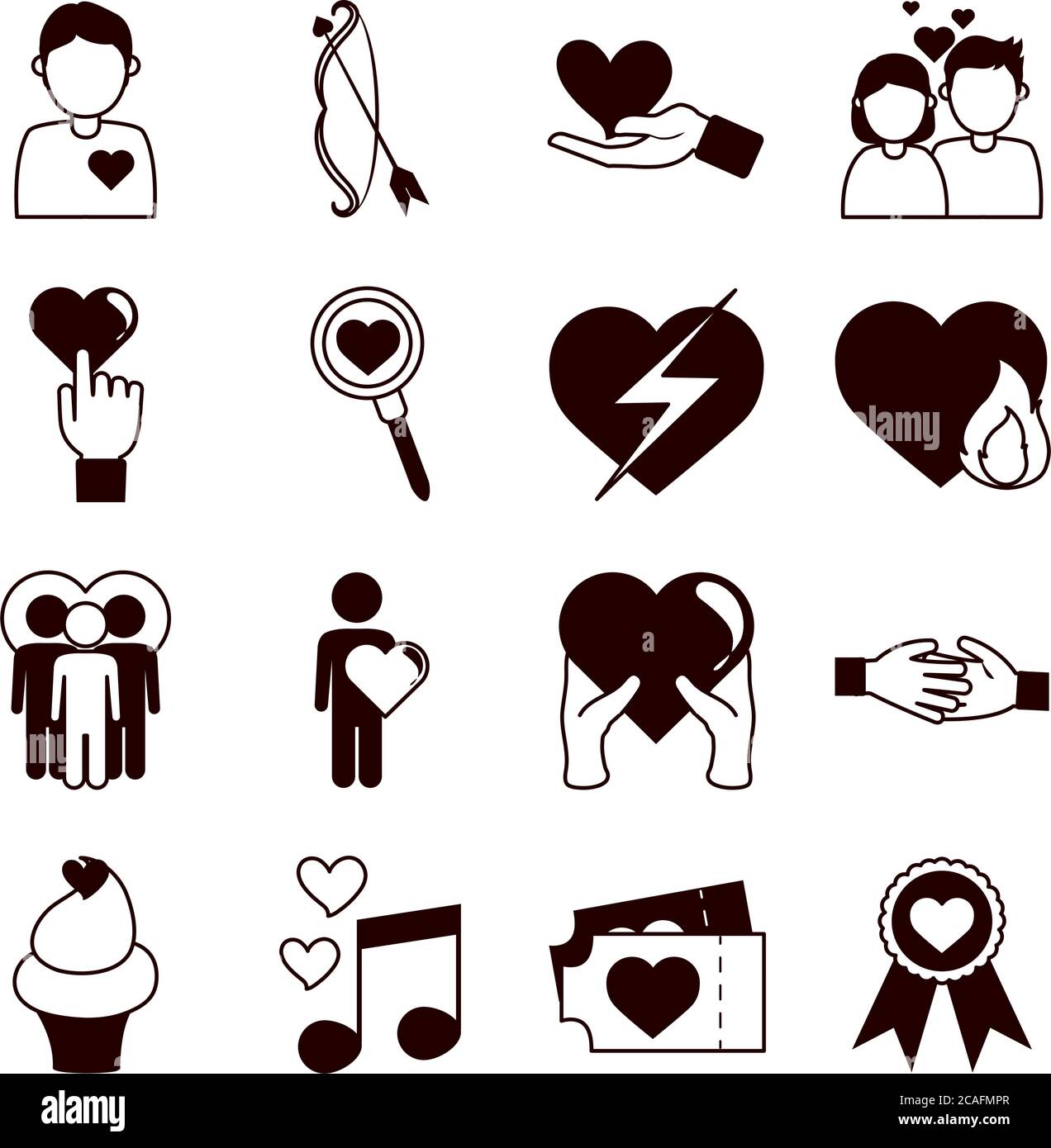 Liebe Herz romantische Leidenschaft Gefühl Nachricht linearen Stil ...