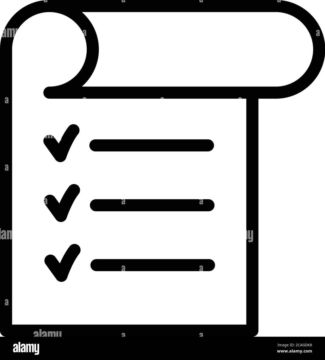 Überprüfen Sie die Liste Symbol, outline Style Stock-Vektorgrafik - Alamy