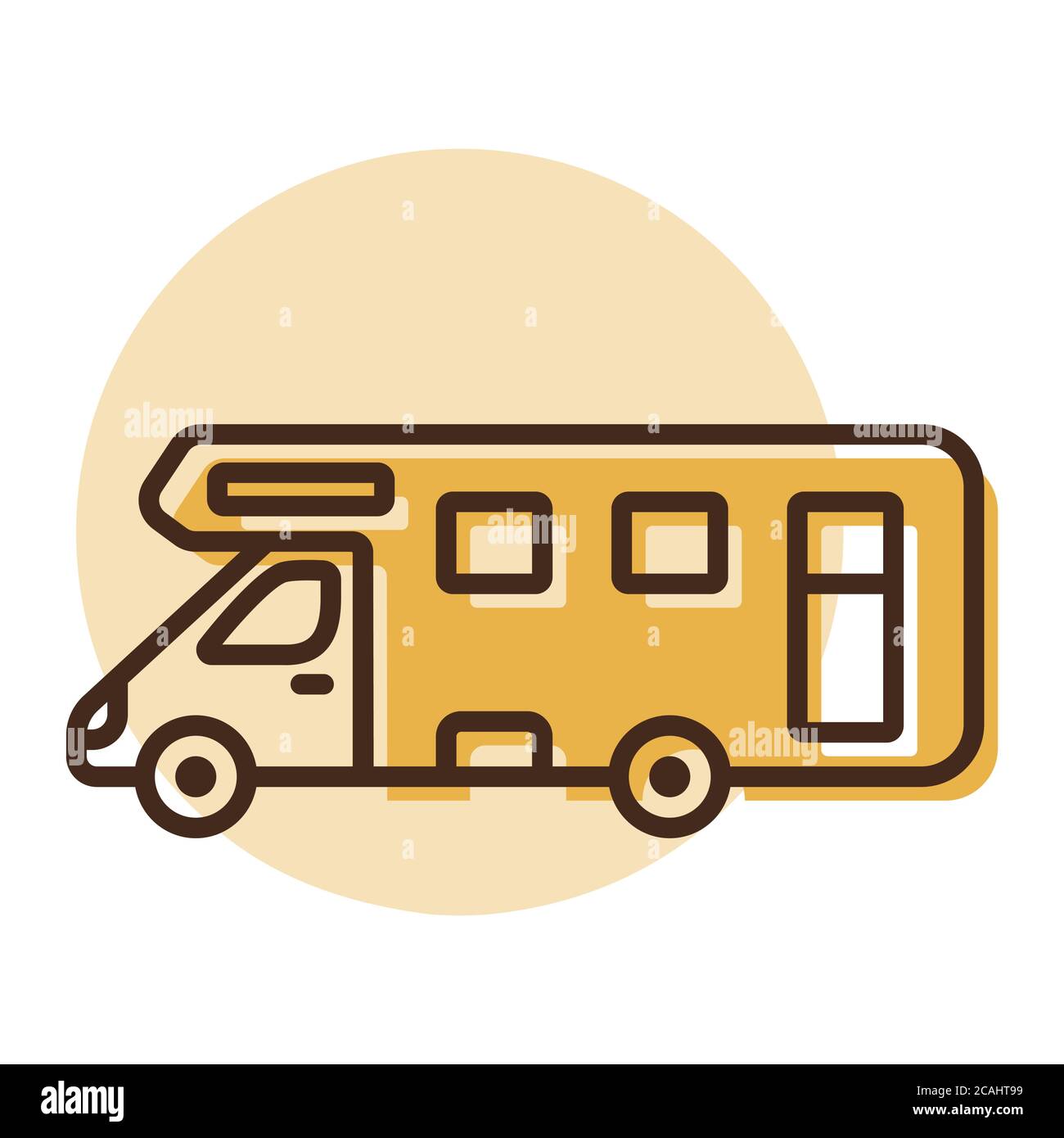 Mobilheim Wohnmobil Wohnwagen Anhänger Fahrzeug flache Vektor-Symbol ...