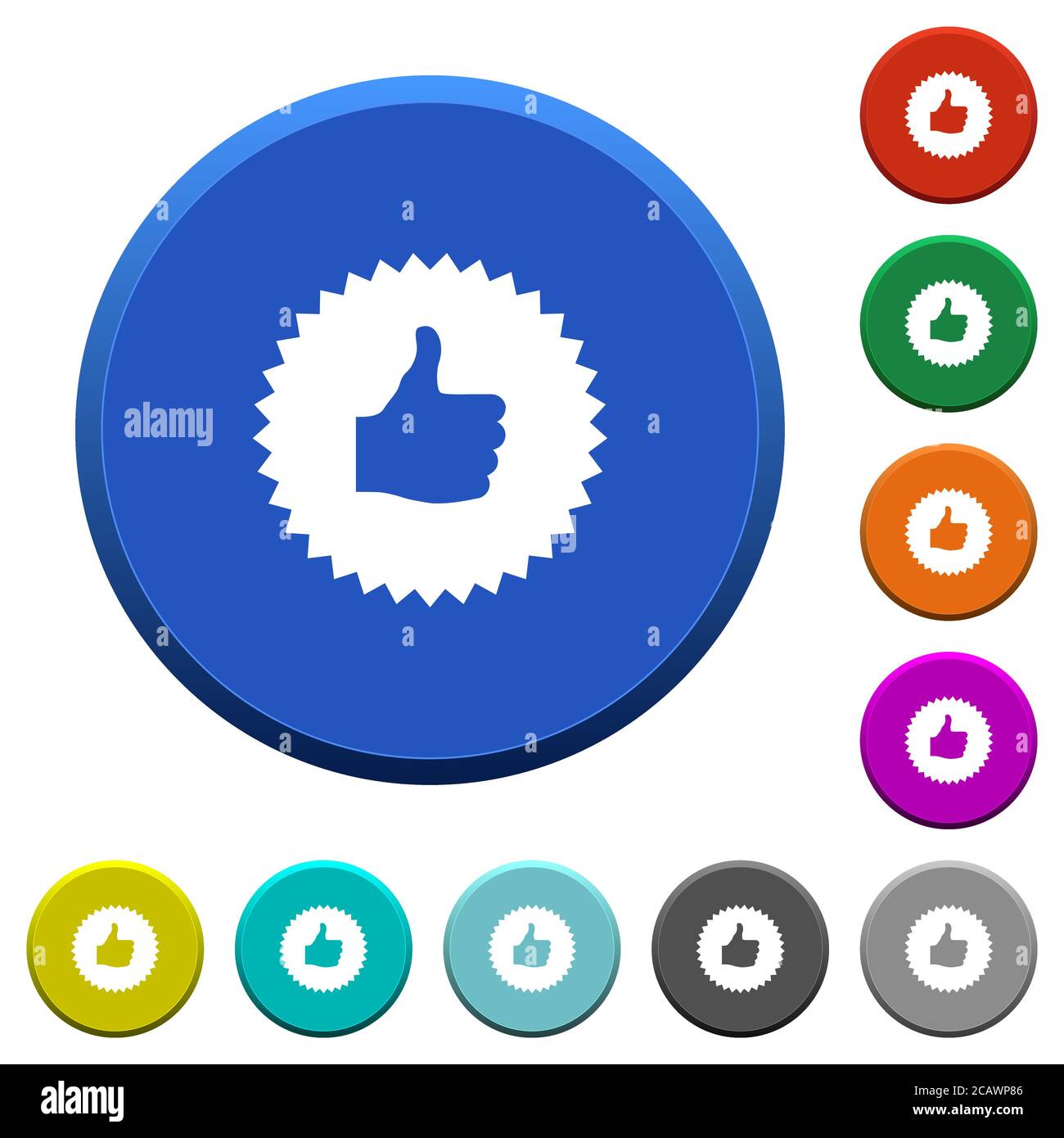 Daumen hoch Aufkleber runde Farbe abgeschrägte Tasten mit glatten ...