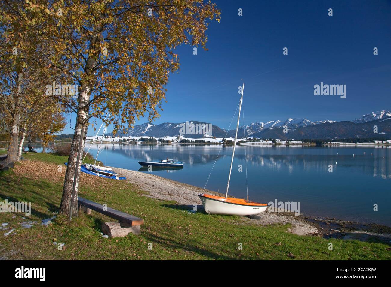 Geographie / Reisen, Deutschland, Bayern, Rieden am Forggensee, Blick ...