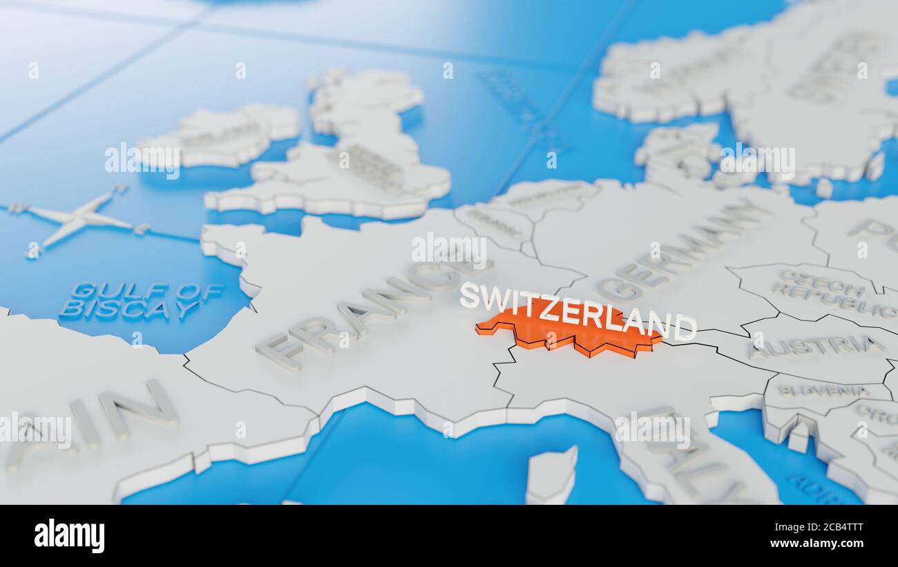 Switzerland Europe Map Stockfotos und -bilder Kaufen - Alamy