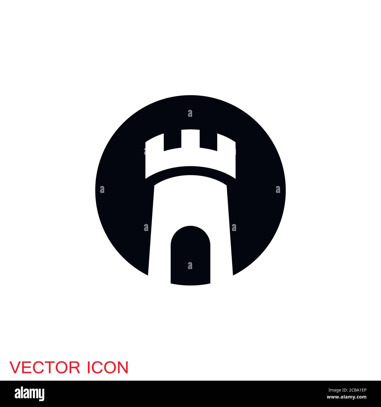 Schloss-Symbol. Symbol oder Symbol des Burgturms. Vektorgrafik Stock ...