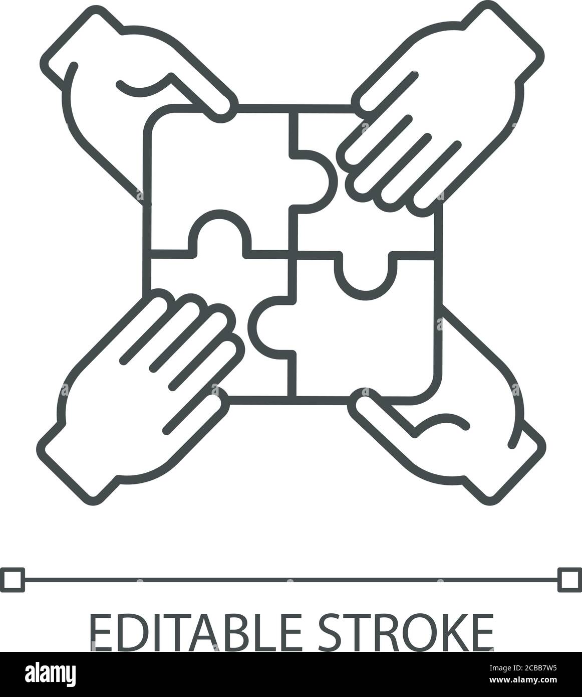 Teamarbeit, die ein lineares Symbol darstellt. Teamarbeit Fähigkeiten ...