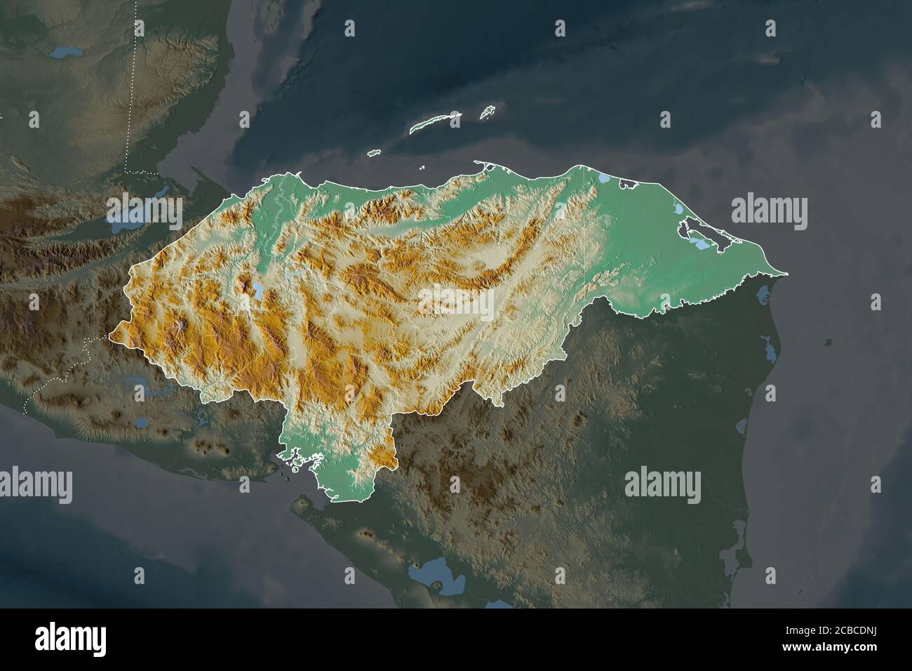 Honduras relief map -Fotos und -Bildmaterial in hoher Auflösung – Alamy