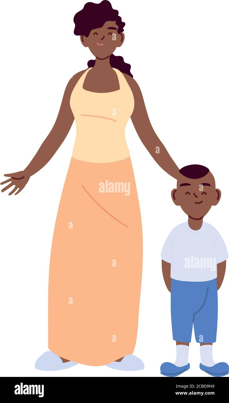 Mutter mit Sohn Cartoons Design, Familie Beziehung und Generation Thema ...