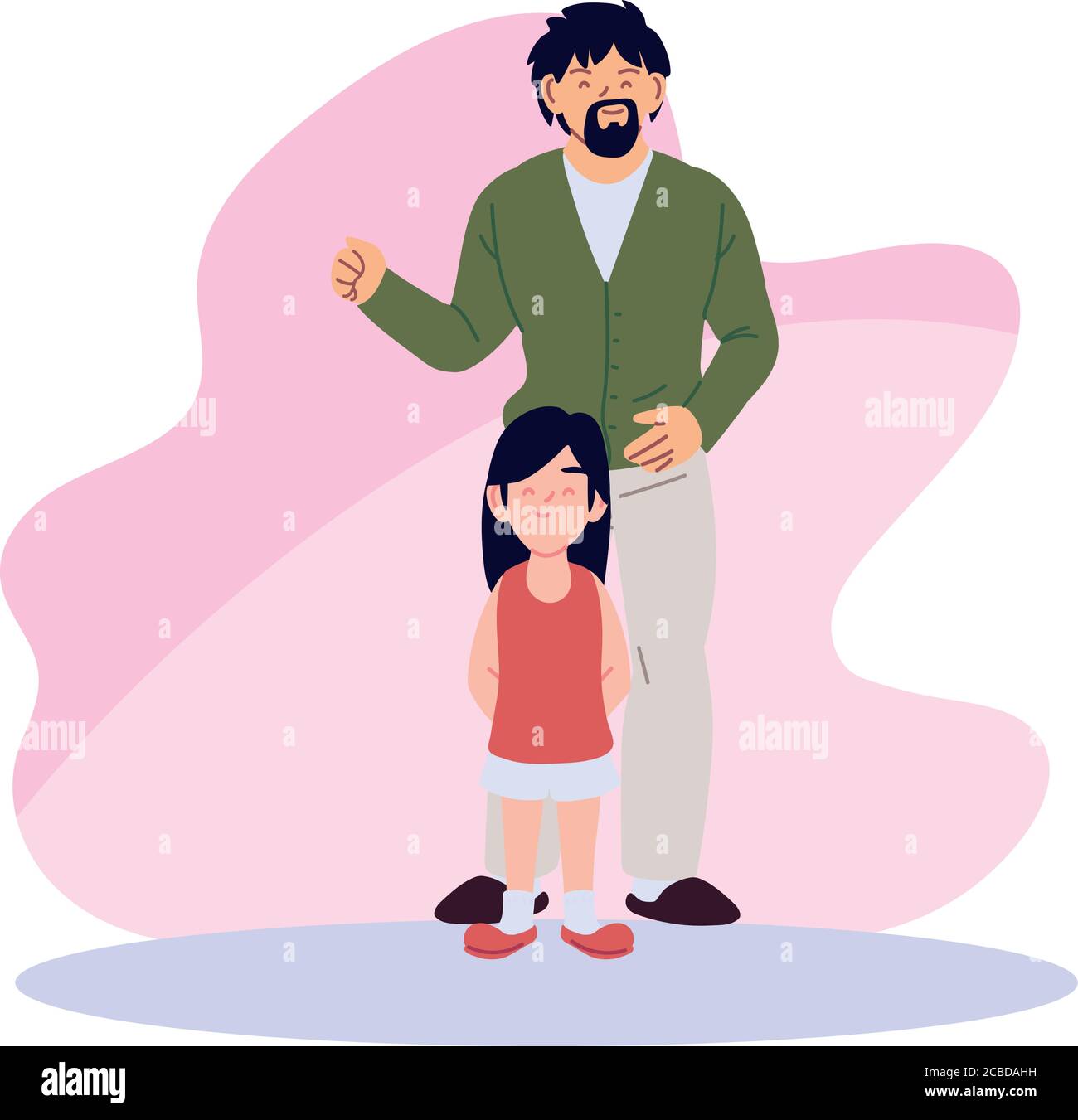 Vater und Tochter Cartoons Design, Familie Beziehung und Generation ...