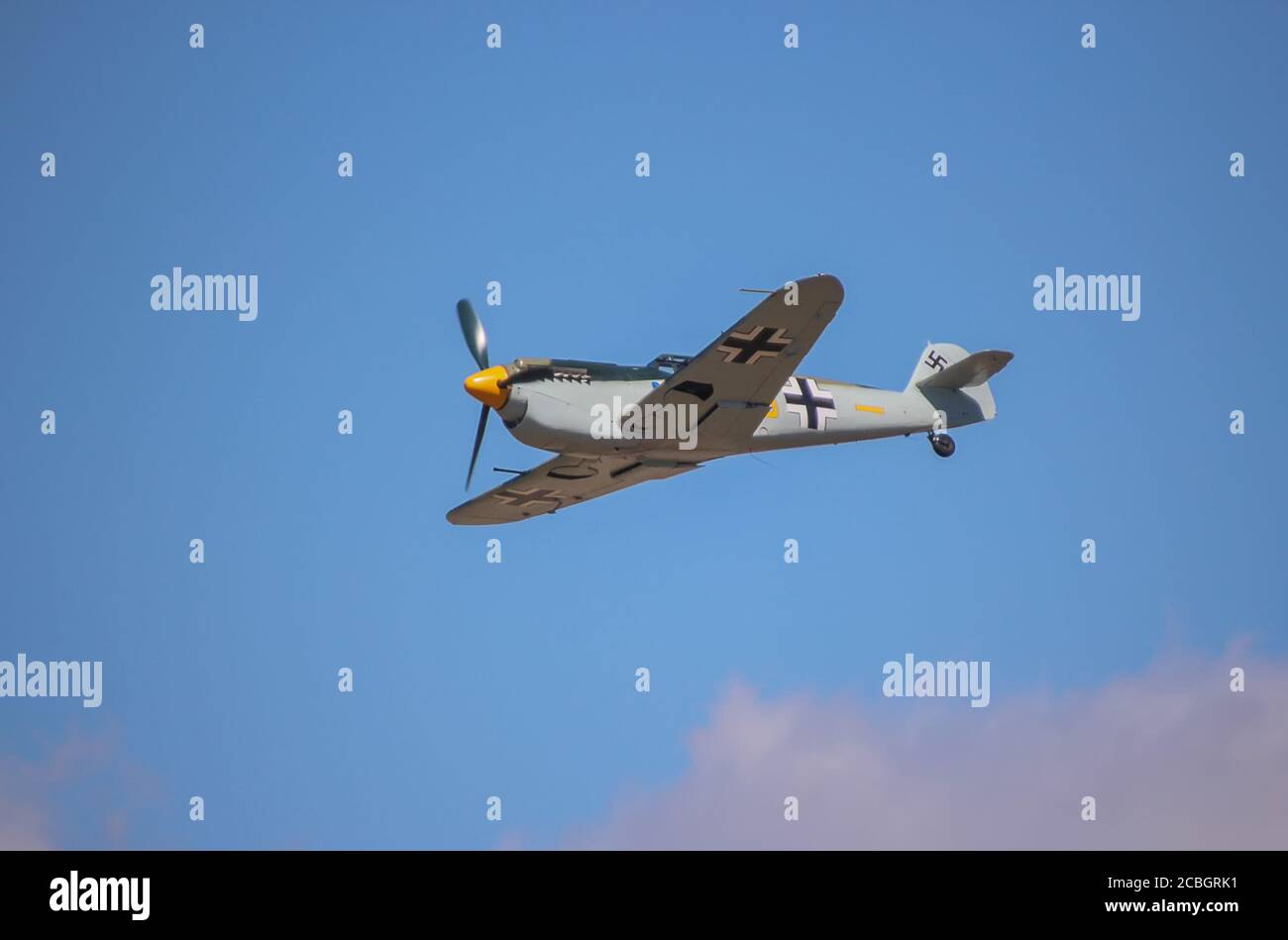Ein Jagdflugzeug der Luftwaffe Messerschmitt BF-109 aus dem Zweiten Weltkrieg Stockfotografie ...